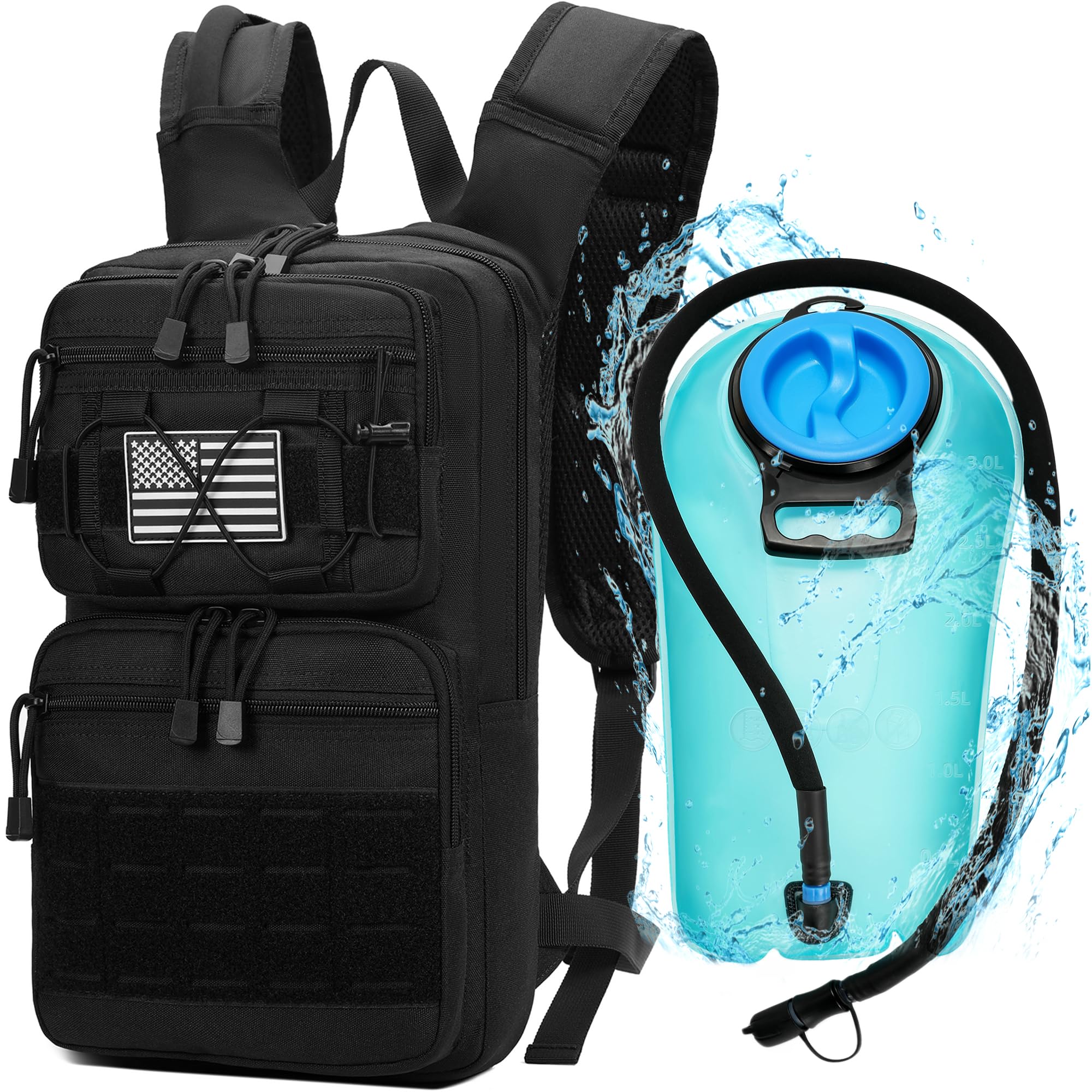 Amazon.com : 1050D Tactical Hydration Backpack with 3L Water Bladder ...