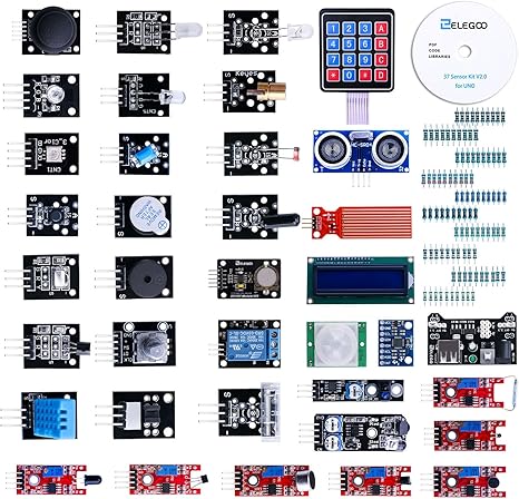 ELEGOO Upgraded 37 in 1 Sensor Modules Kit with Tutorial Compatible ...