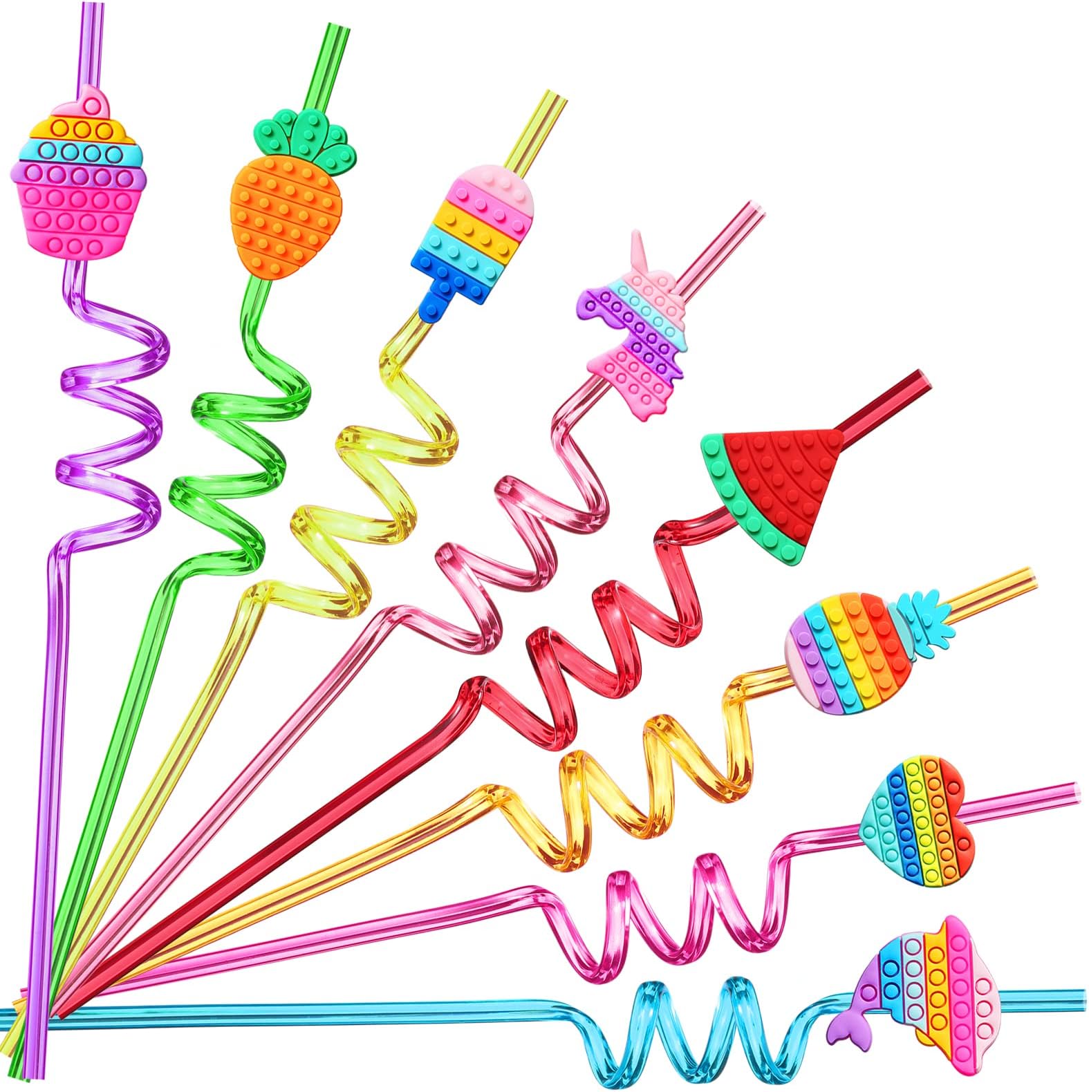 Amazon.com: Crazy Straws for Kids, 40 Pcs Reusable Silly Straws ...
