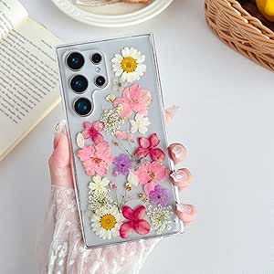 Amazon.com: XIZYO for Samsung Galaxy S24 Ultra Case Cute Floral Clear Daisy Pattern Aesthetic ...