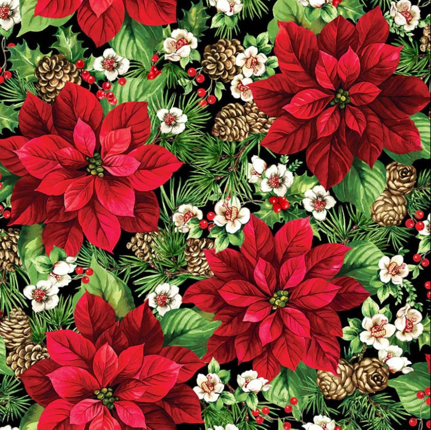 Fabric Poinsettia Template