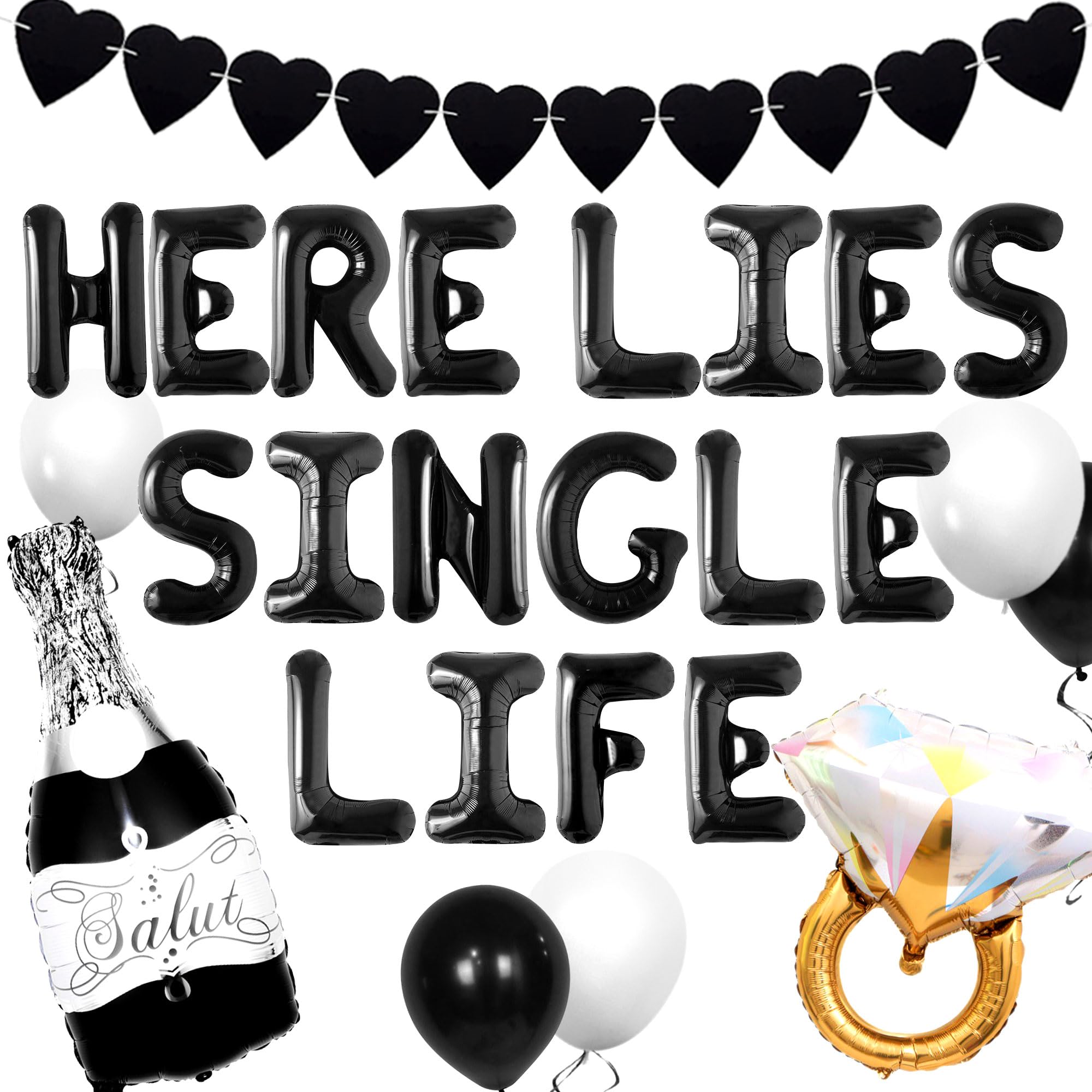 Amazon.com: LaVenty Here Lies Single Life Party Decoration Rip Single ...