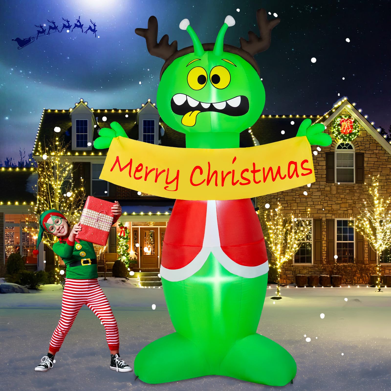 Amazon.com: BRDJade 8FT Christmas Inflatable Outdoor Decoration ...