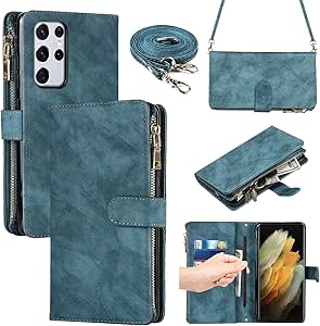 Amazon.com: iCoverCase for Samsung Galaxy S21 Ultra Wallet Case with Card Holder, Kickstand ...