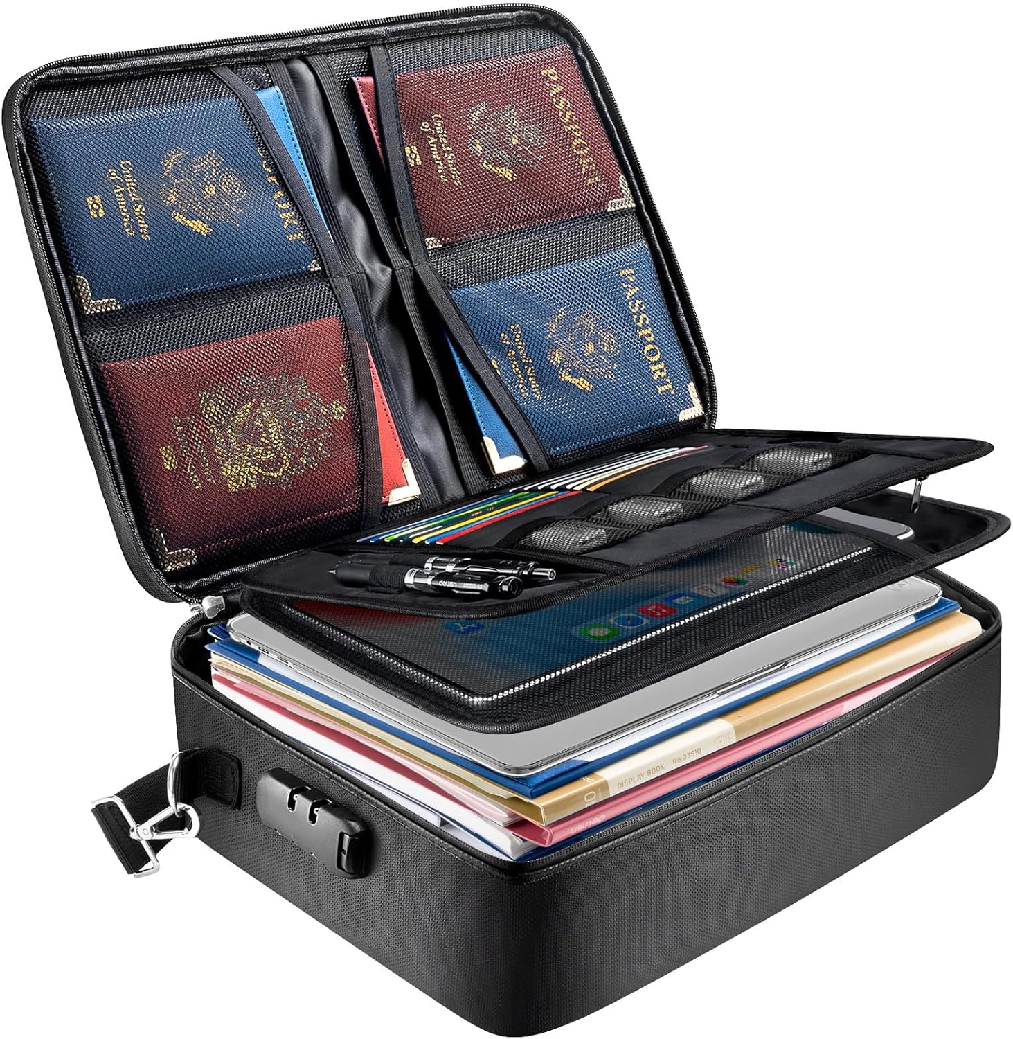 Amazon.com: BALEINE Fireproof Document Box with Lock, Portable ...