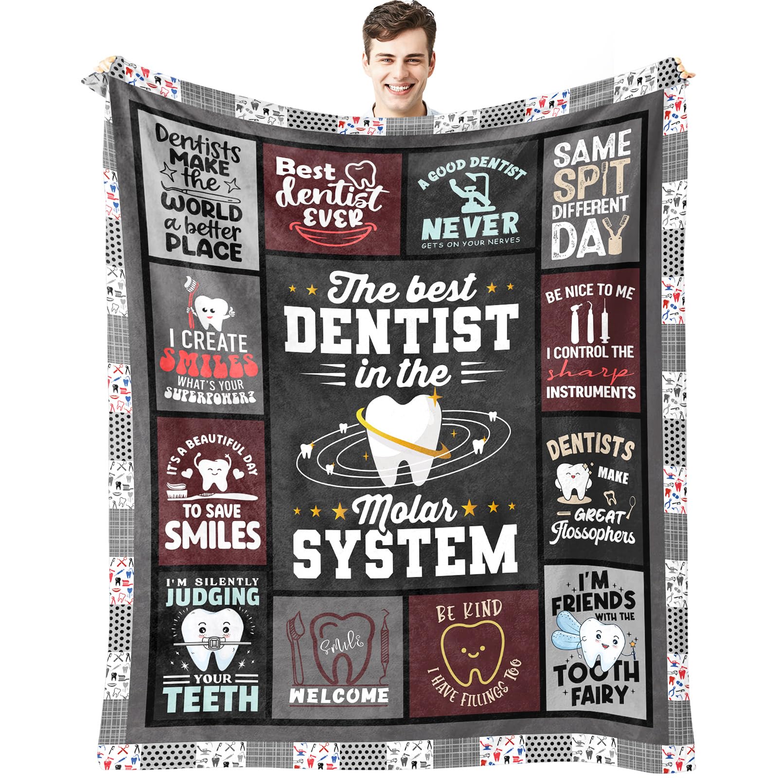 Amazon.com: Dentist Gift Blanket 60" X 50, Dentist Gifts for Men ...