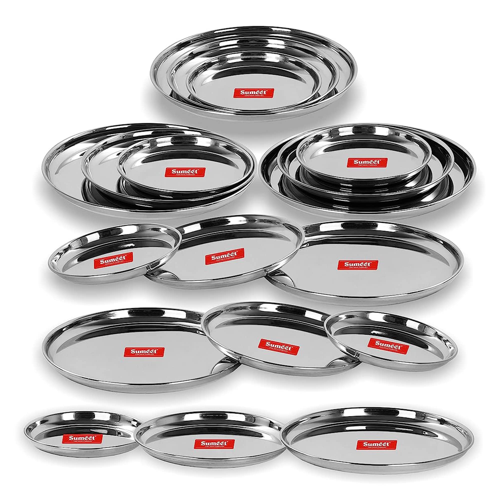 Snapklik.com : Sumeet Stainless Steel Heavy Gauge Multi Purpose Plates