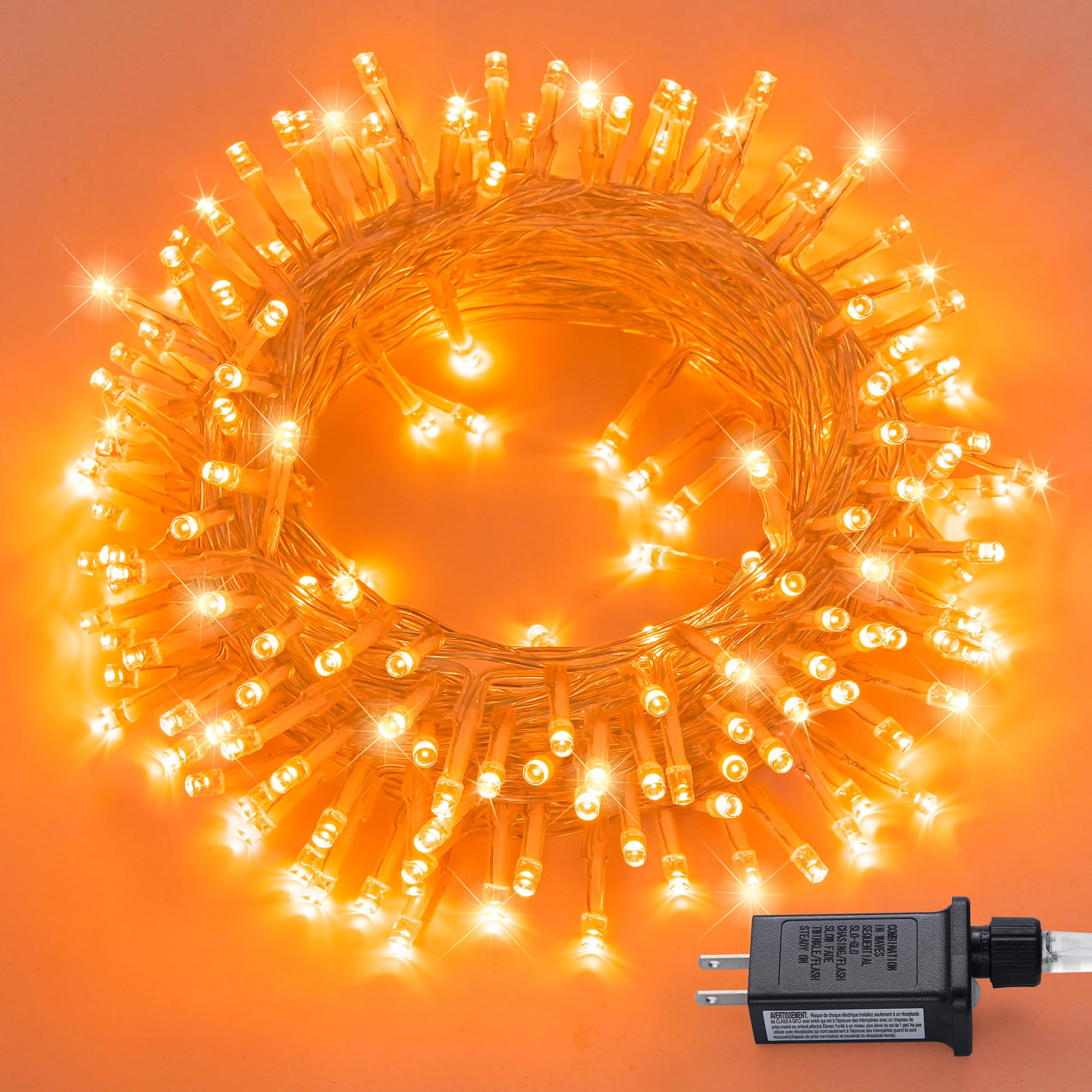 Amazon.com: JMEXSUSS 150 LED Orange Christmas Lights: 59 Ft Orange ...