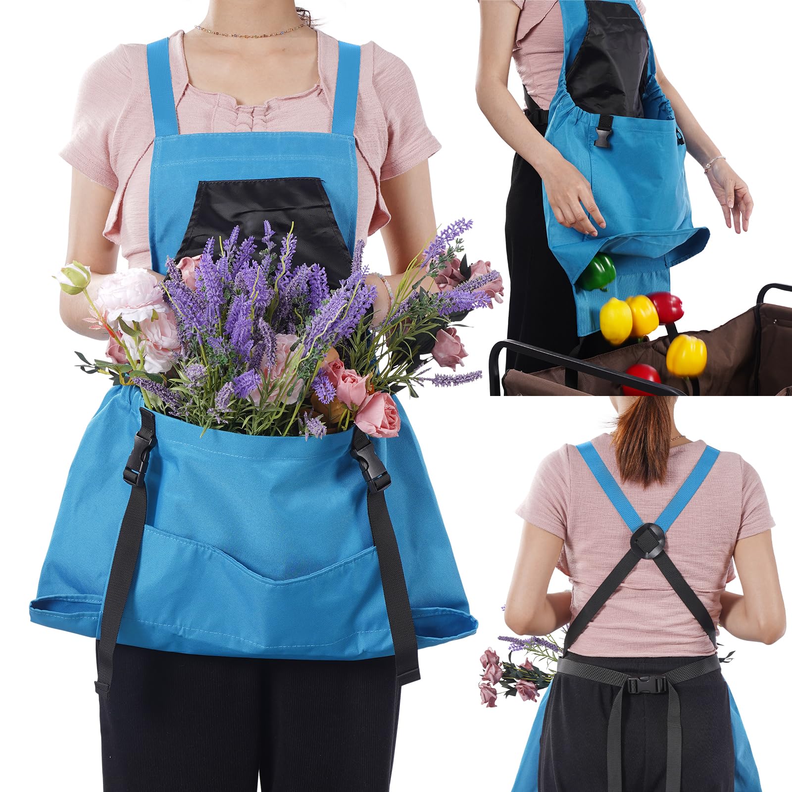 Amazon.com: HOMEE Garden Apron with Pockets for Harvesting Gardening ...