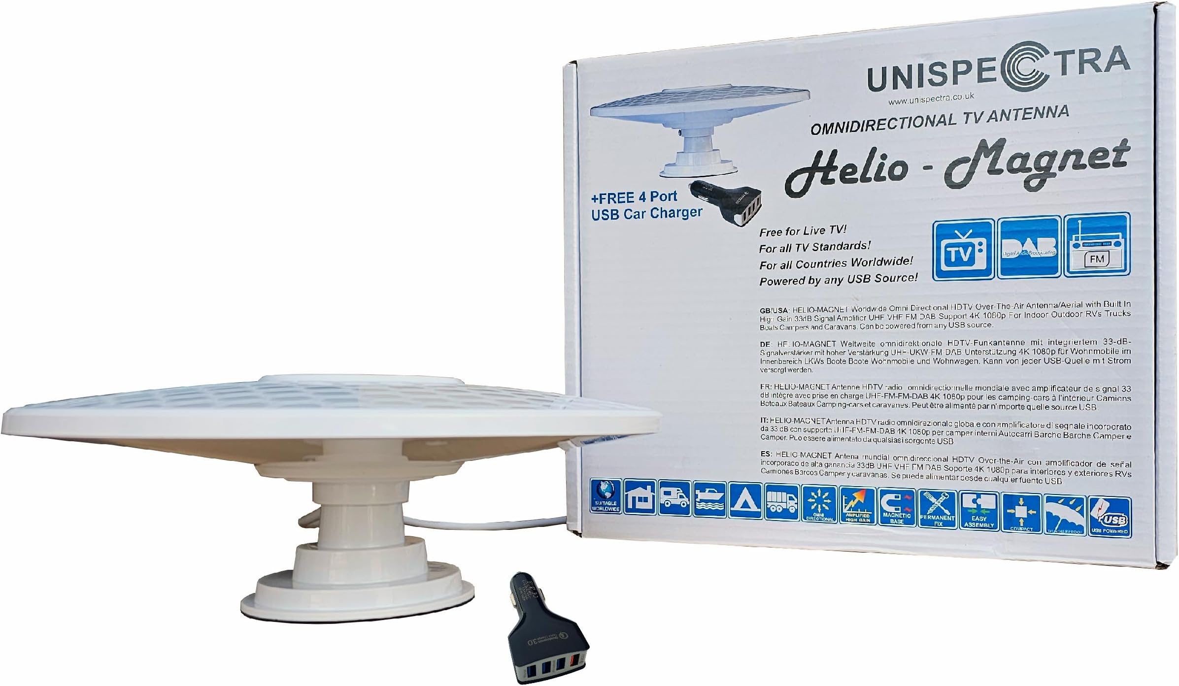 Greentek Outdoor Amplified Antenna for Apartment Balcony Caravan Motor ...