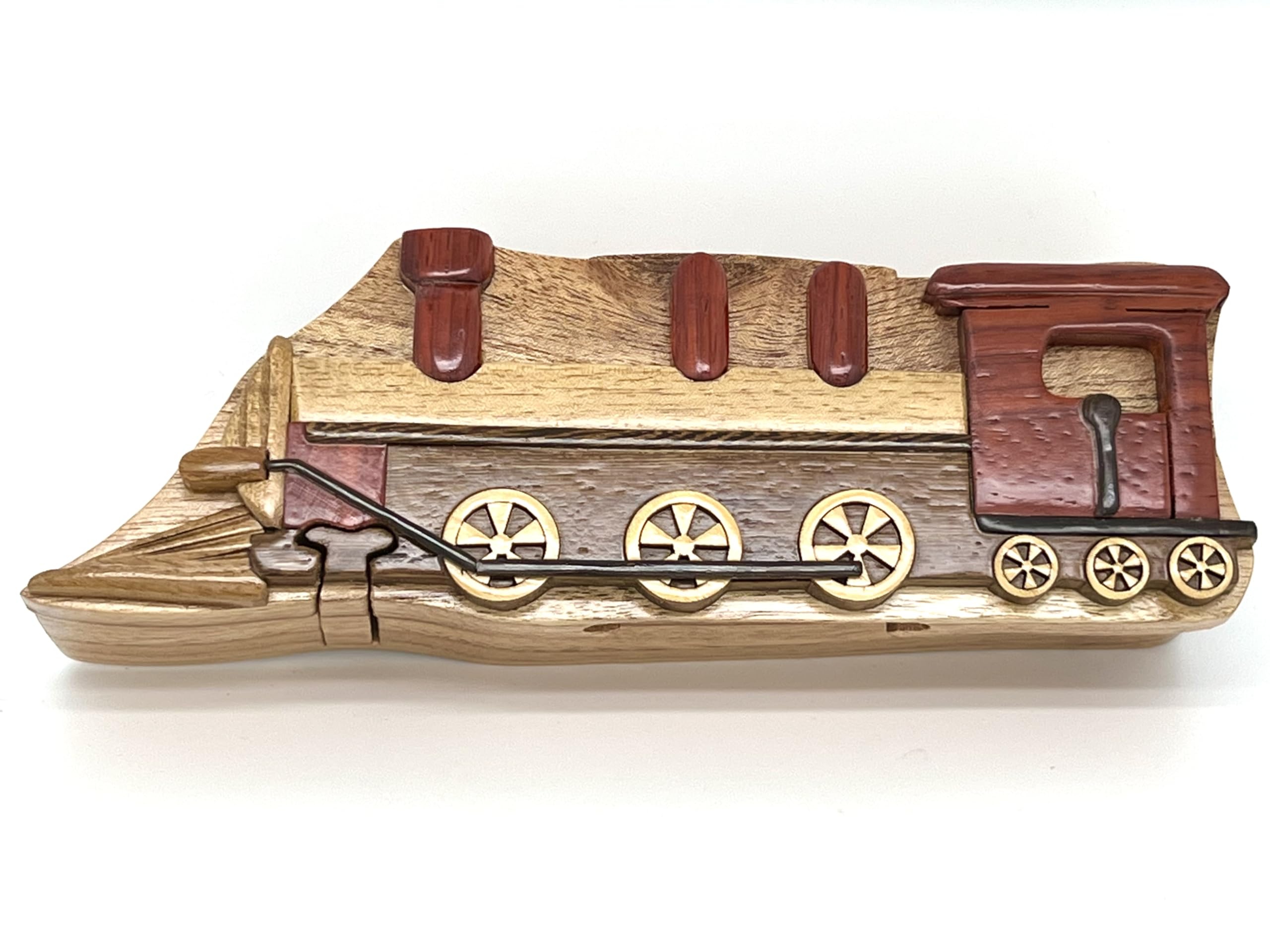 Amazon.com: Steam Train Handmade Wooden Puzzle Box, Secret Compartment ...