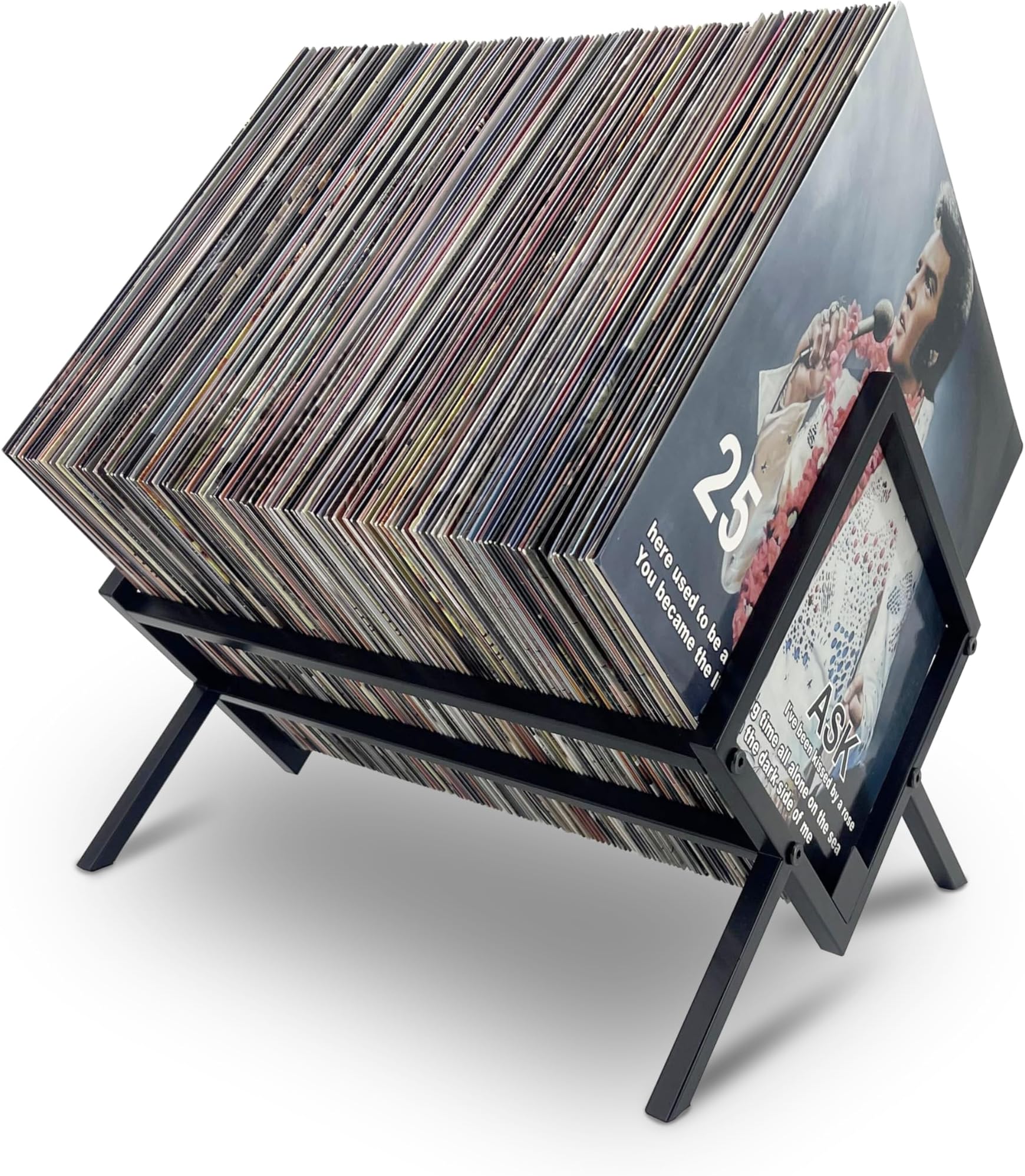 Navaris Boîte de Rangement Vinyle - Range Vinyle 50-80 Disques avec ...