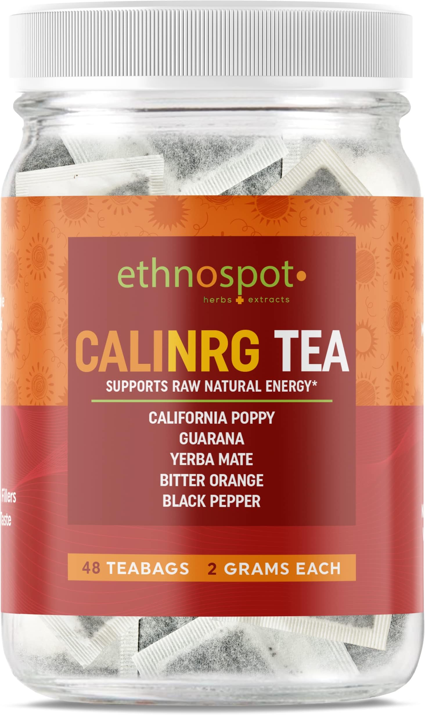 Amazon.com : CaliNRG Herbal Energy Tea - All Natural Energy Blend with California Poppy Guarana ...
