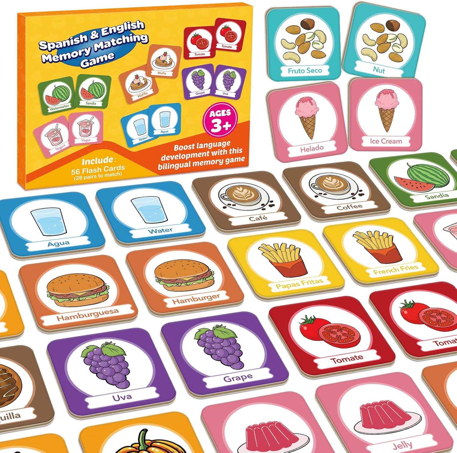 Amazon.com: Edulok Memory Card Game, Toddler Matching Game, Learn ...