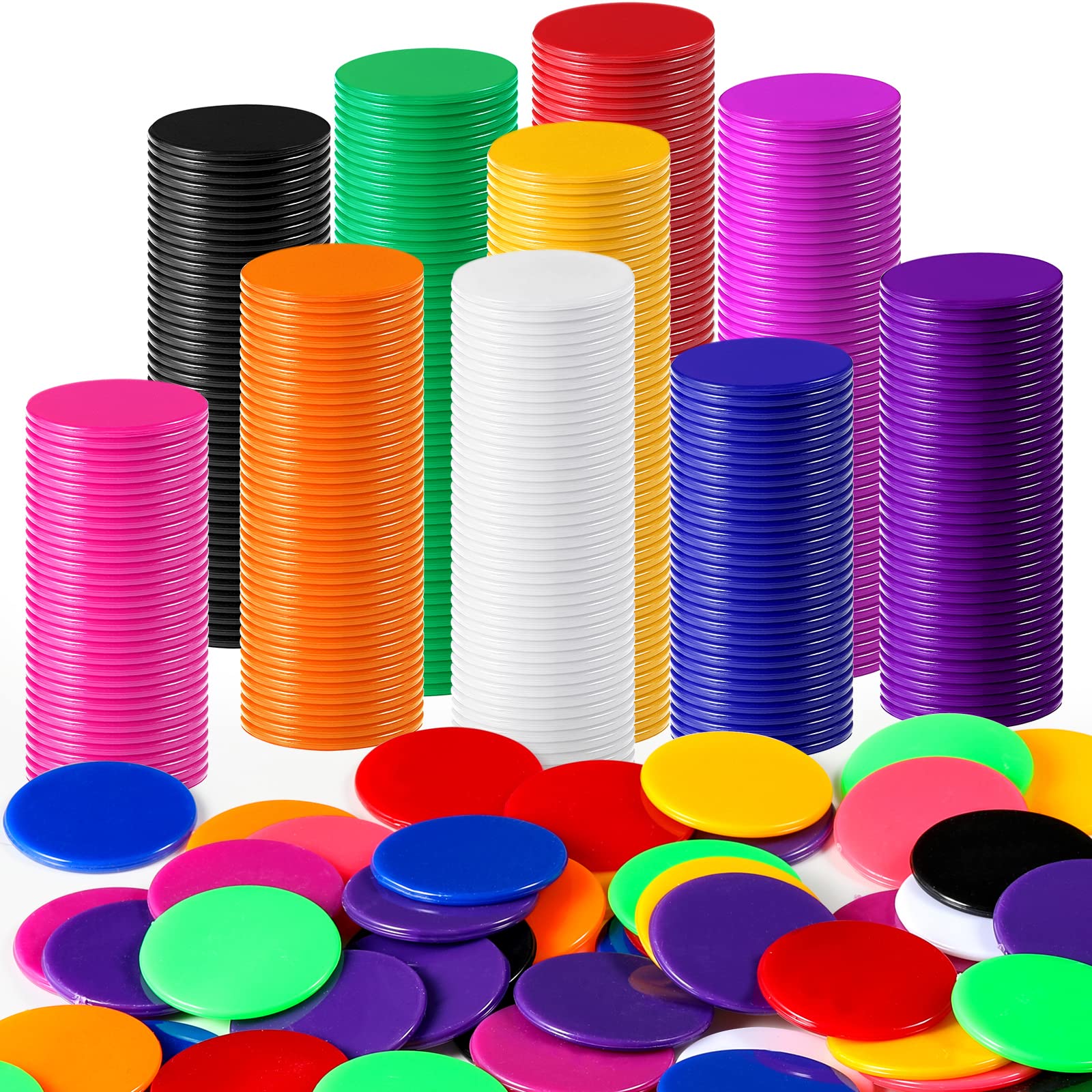 Amazon.com: Coopay 10 Colors 1.2 Inches Plastic Learning Counters Disks ...