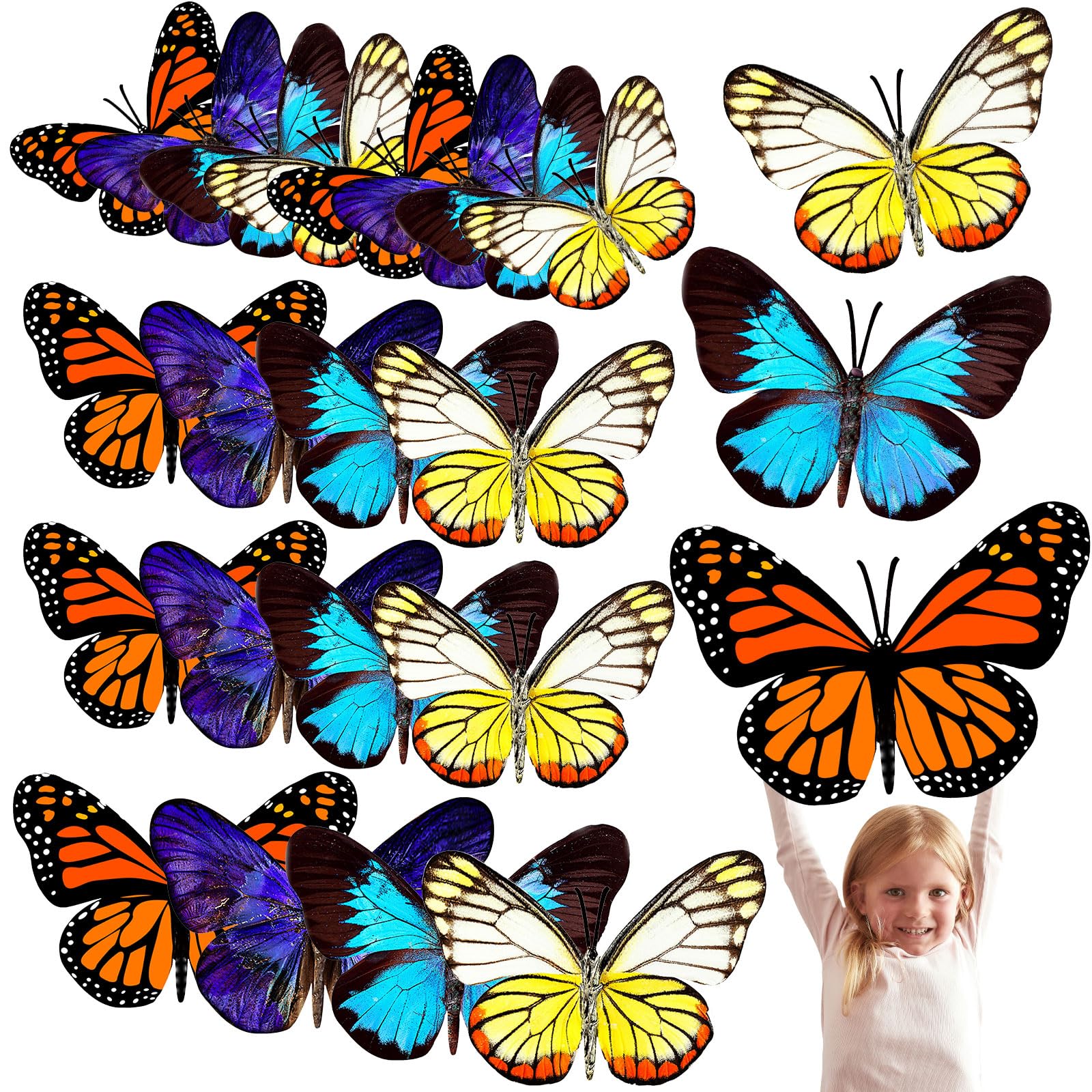 Amazon.com: Geosar 20 Pcs 3D Large Butterfly Party Decoration 2 Layer ...