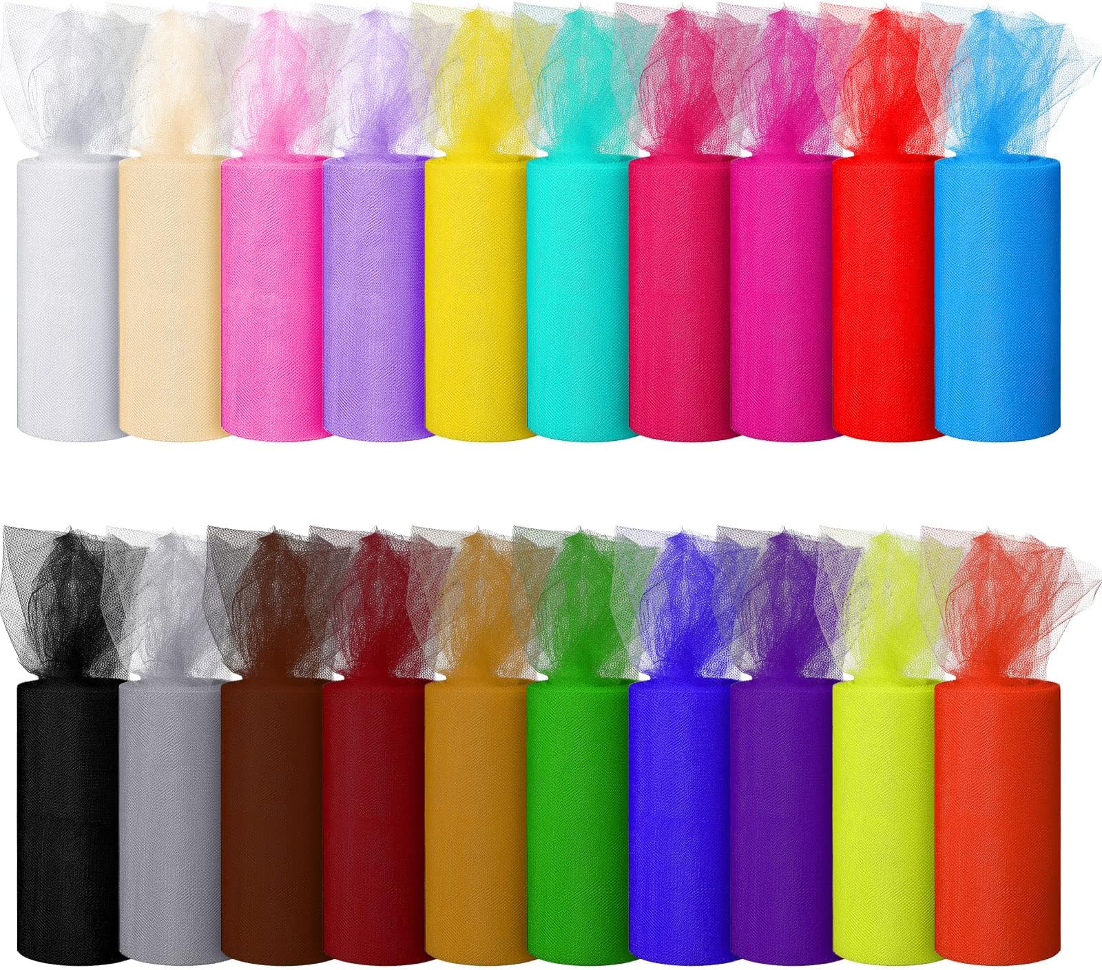 Amazon.com: BJM Collection Rainbow Color Tulle Assortment, 6 inch by 25 ...