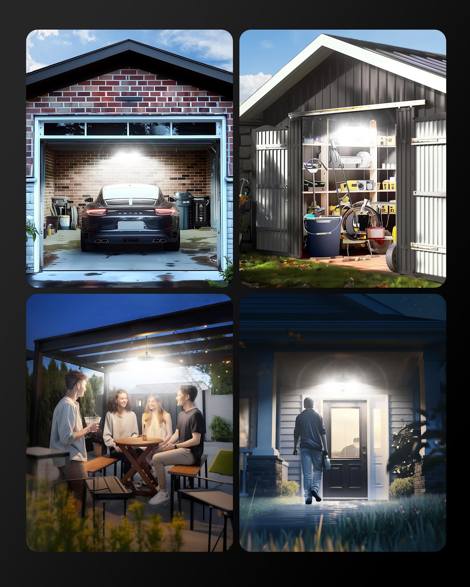 Solar Indoor Outdoor Shed Light with 3000LM, FabStyl Double Heads Solar ...