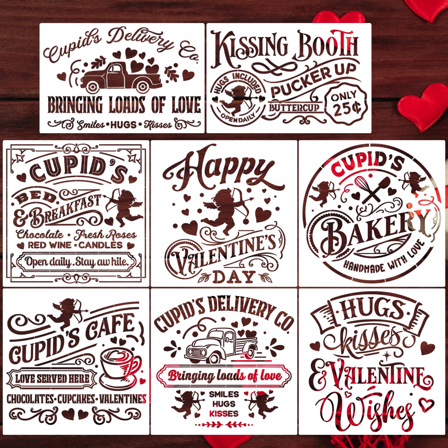 Snapklik.com : Valentines Day Stencils For Painting 12” Reusable Happy ...