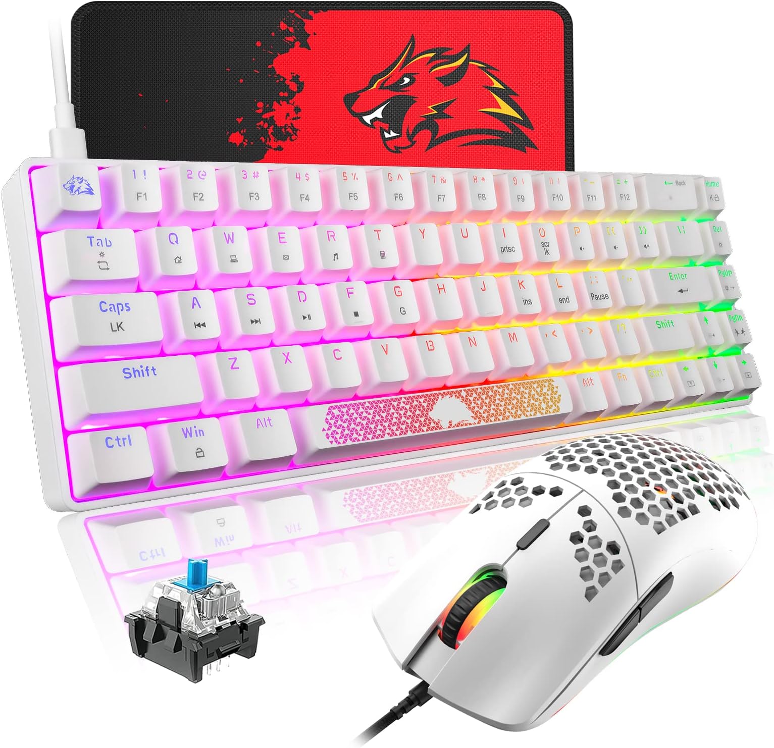 Amazon.com: DGG 60% Gaming Keyboard and Mouse Combo, Small Keyboard and ...