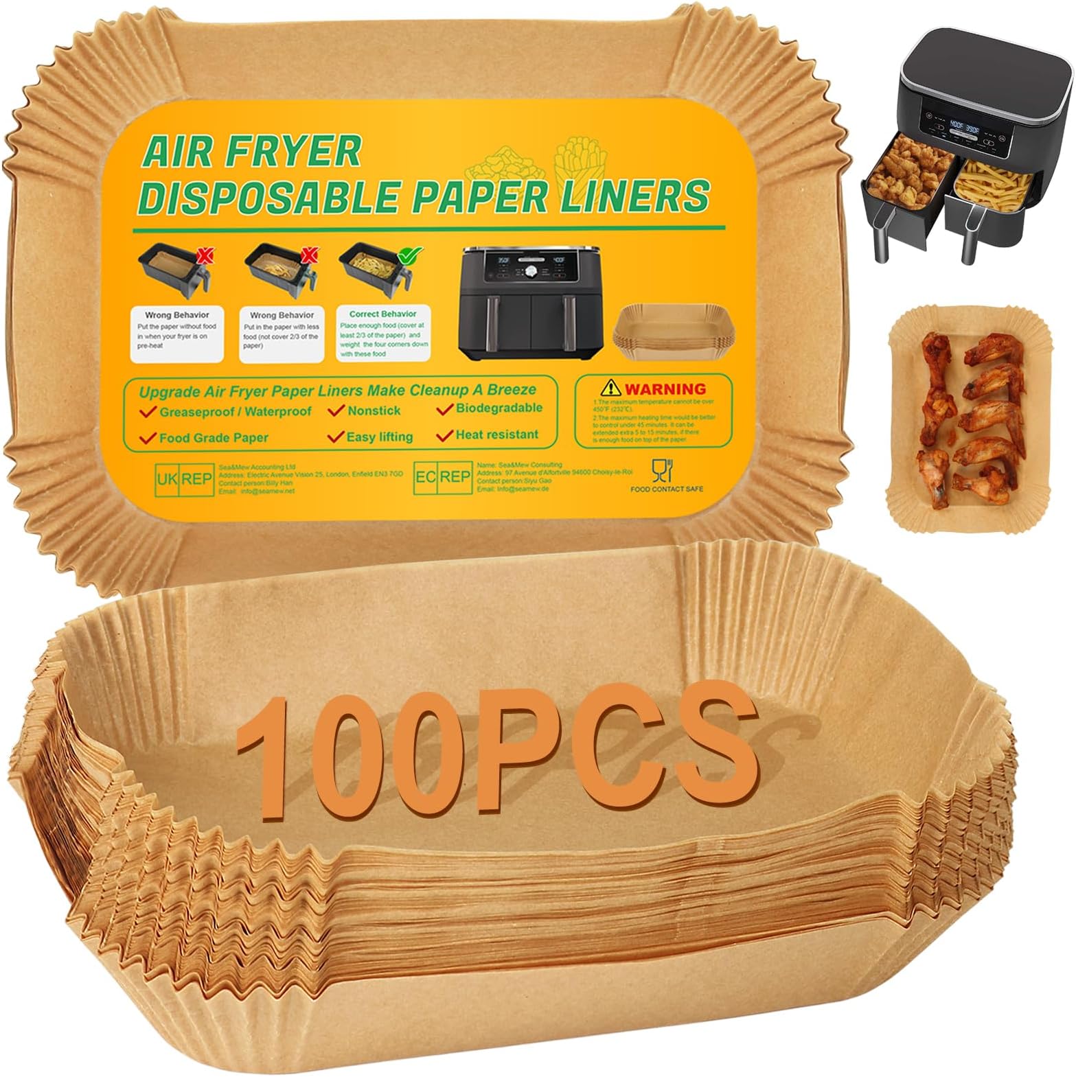 Amazon.com: Reynolds Kitchens Air Fryer Liners (50 Count (Pack of 2 ...