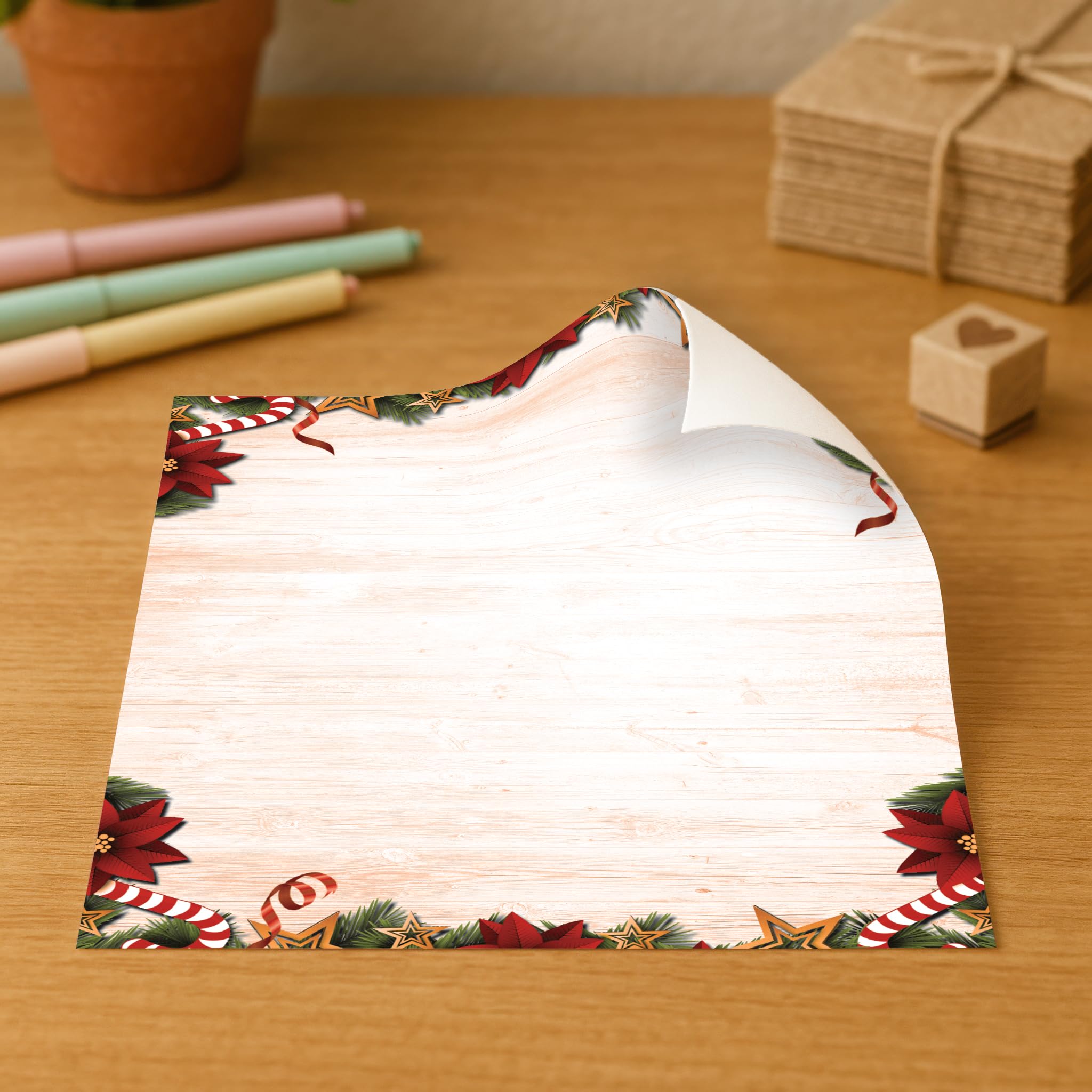 Snapklik.com : Candy Canes, Poinsettias, & Pine Christmas Stationery ...