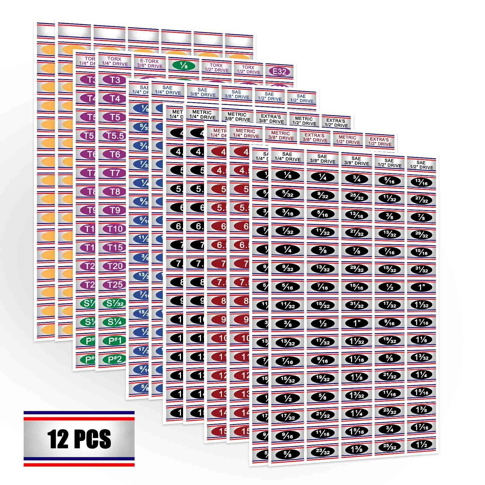 Snapklik.com : Chrome Socket Labels, Color-Coded Adhesive Stickers For ...
