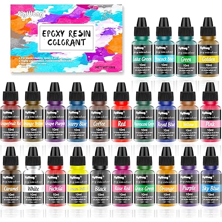 Epoxy Resin Pigment - 24 Color Liquid Translucent Epoxy Resin Colorant ...