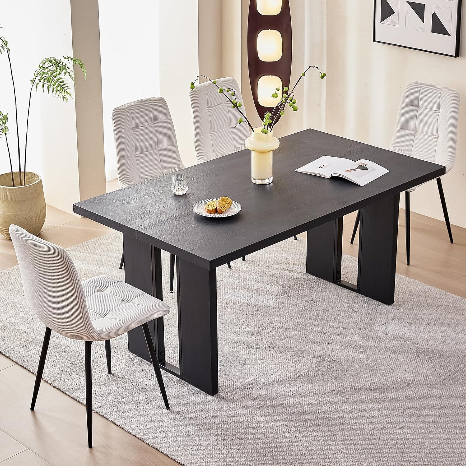 Amazon.com - Lecafur HL 63" Large Dining Table for 4 6 People, [35.4 ...