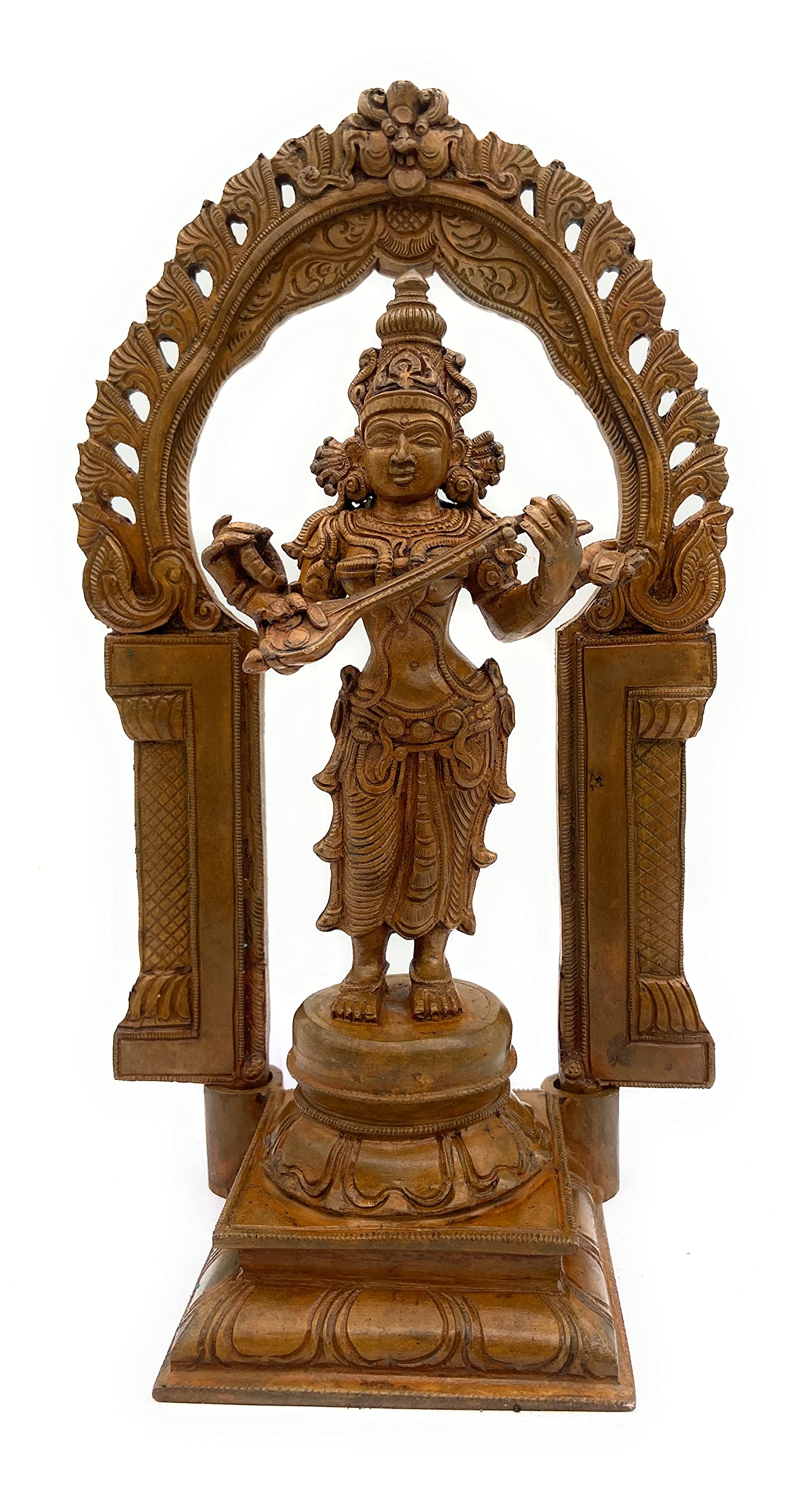 Buy South Indian Arts Bronze Goddess Saraswati | Panchaloha Vidya Devi ...