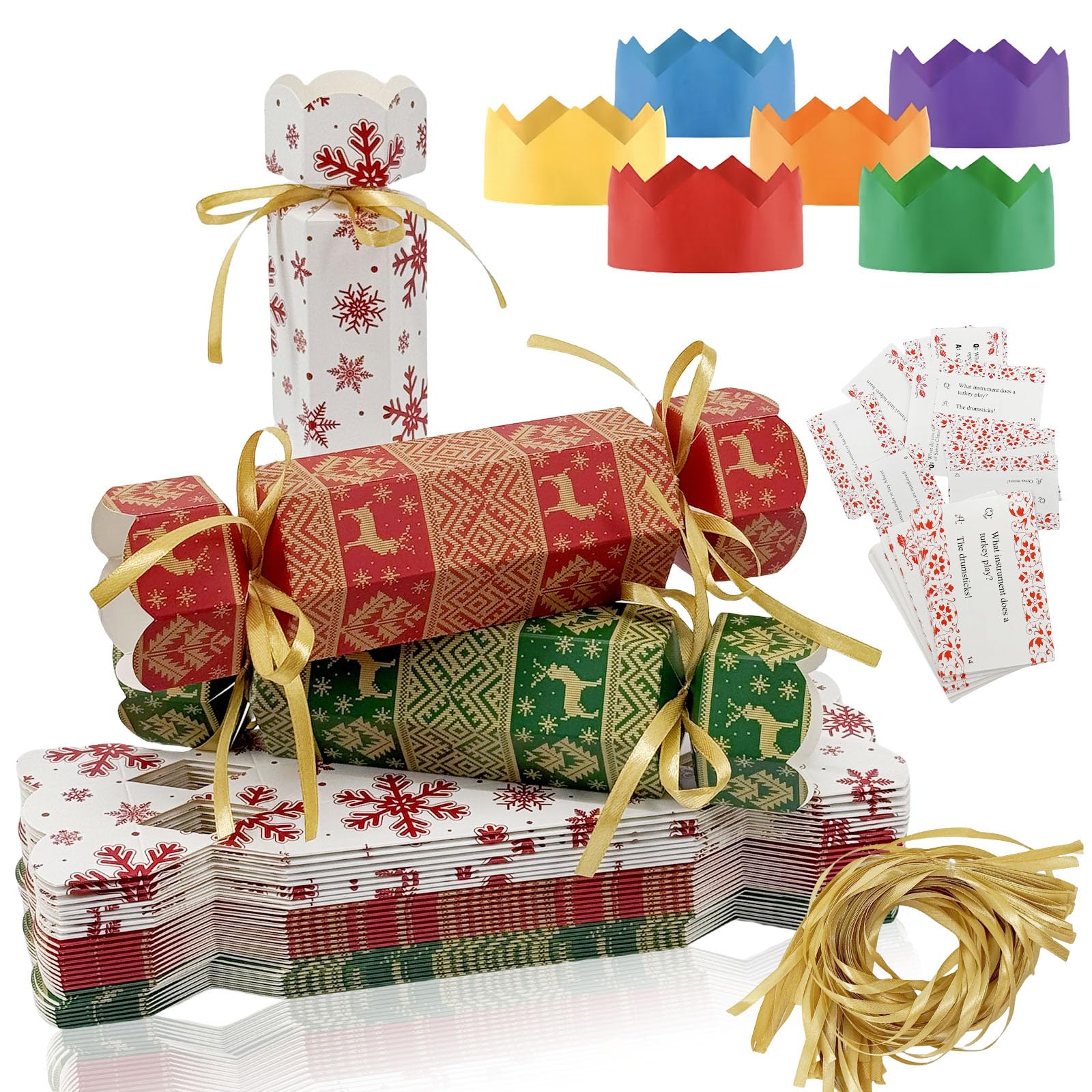 30 Sets Diy Christmas Crackers Bulk,Christmas Party Crackers,Make Your ...