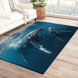 Amazon.com: SZLYZM Whale Carpet & Home Decor, 8x10 Rug, Fish Area Rug ...