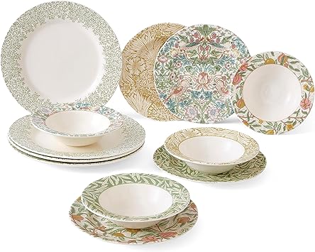 Amazon.com | Spode Morris and Co 12 Piece Dinner Set | Service for 4 ...