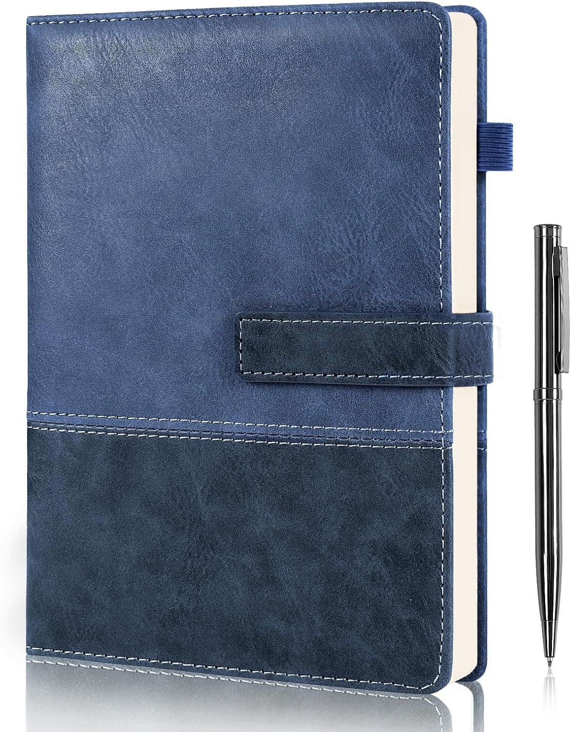 Leather Notebook Journal with Pen, A5 Lined Hardcover Notebook with ...