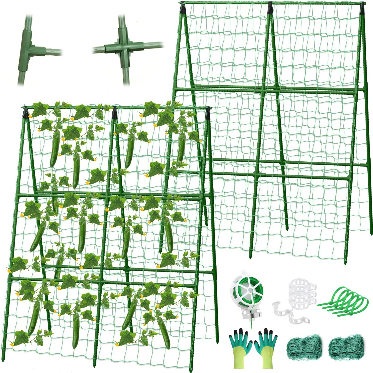 Amazon.com : 2 Packs Cucumber Trellis for Climbing Plants Outdoor, 55 X ...