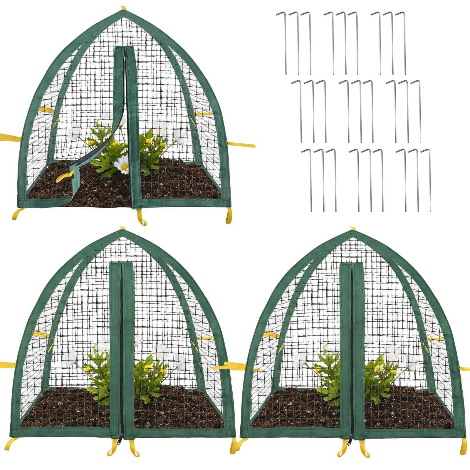 Amazon.com : 3 PCS 22 inch Pest Mesh Plant Cover with Zip Entry, Garden ...