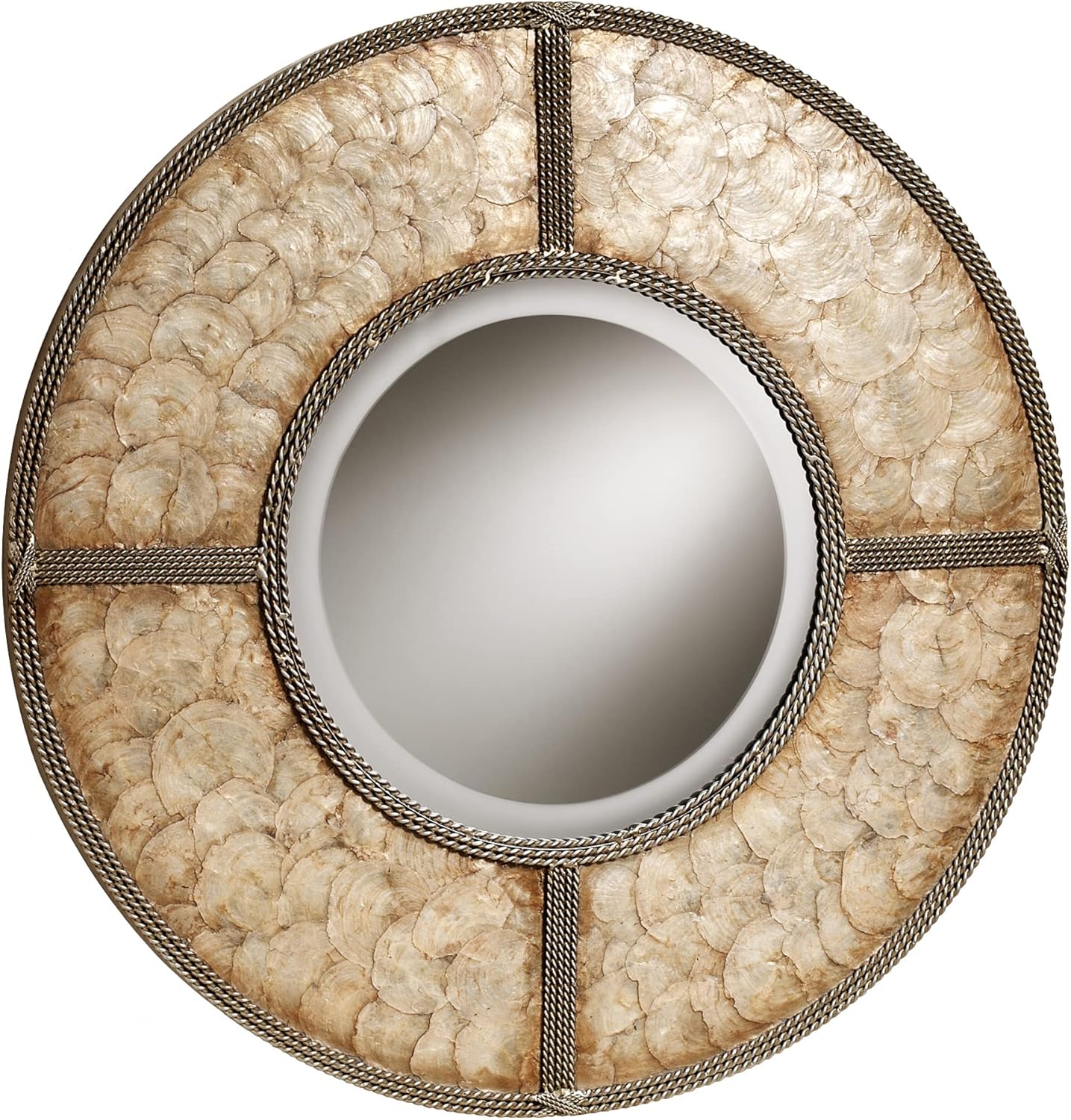 Amazon.com: Touch of Class Capiz Shell Round Wall Mirror Gold : Home ...