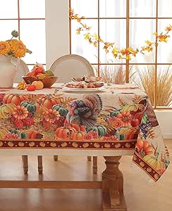 Amazon.com: Fall Tablecloth for Rectangle Tables, 52 x 70 Inch Spill ...