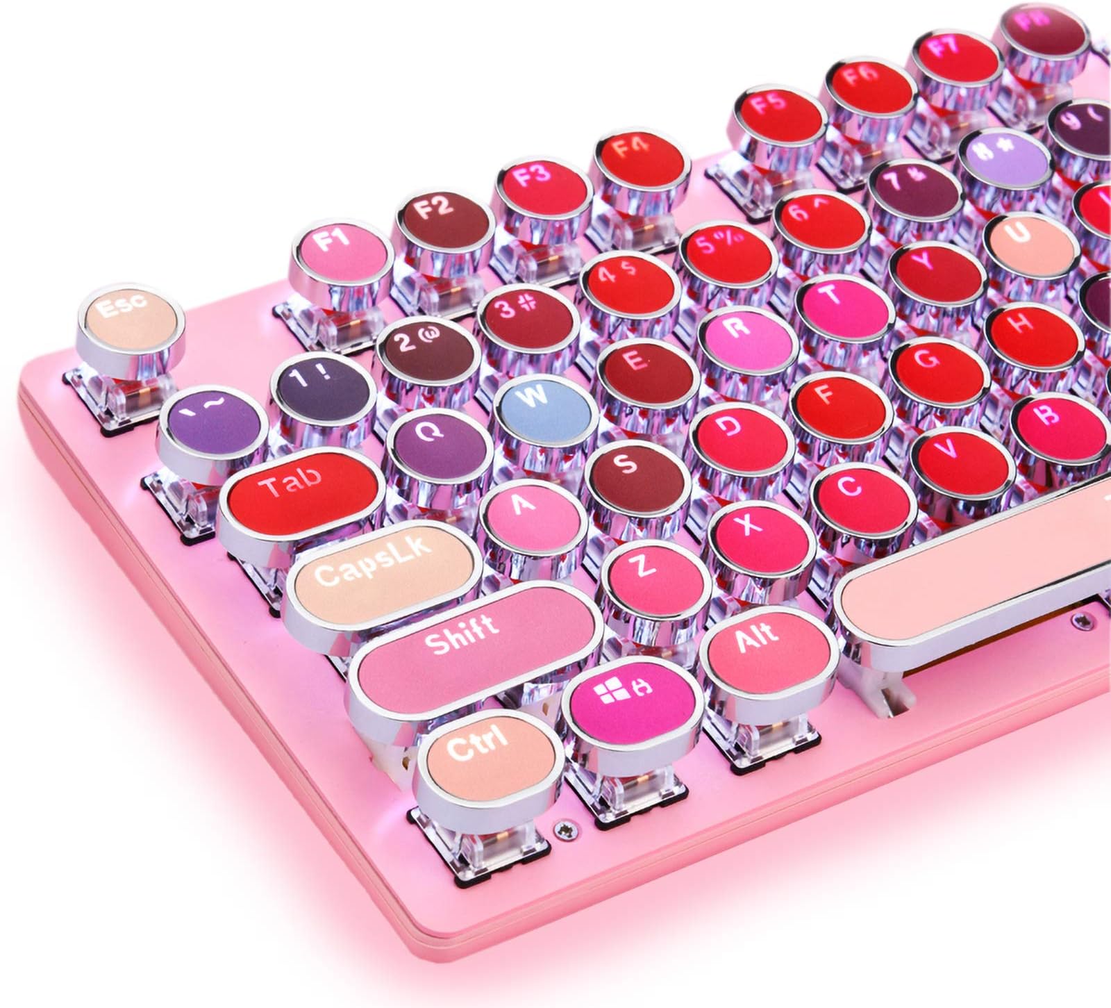 Amazon.com: TISHLED Typewriter Keyboard with White LED Backlit, Retro ...