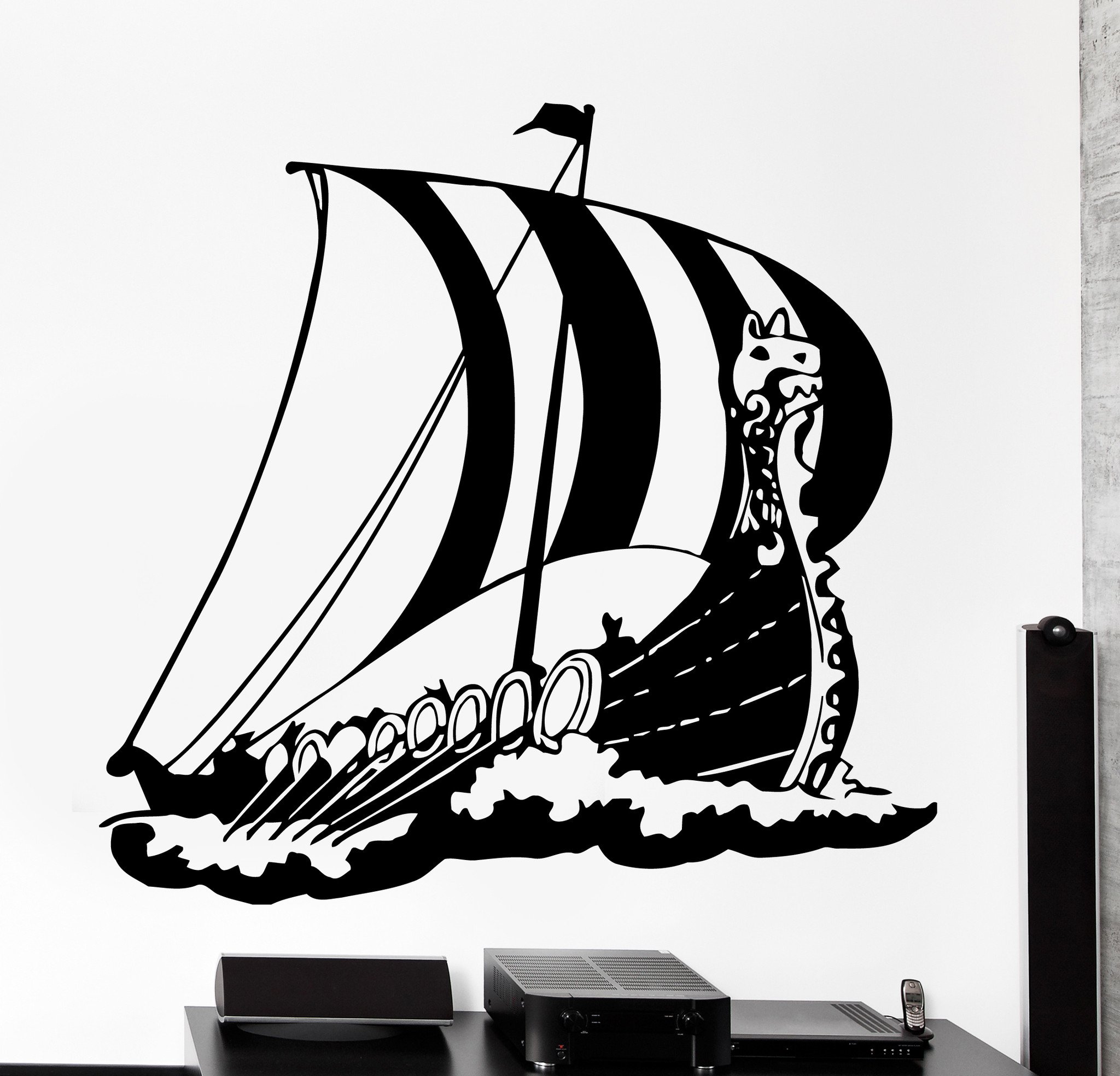 Viking Ship Line Art Viking Ship Illustration Hi Res Stock Photography