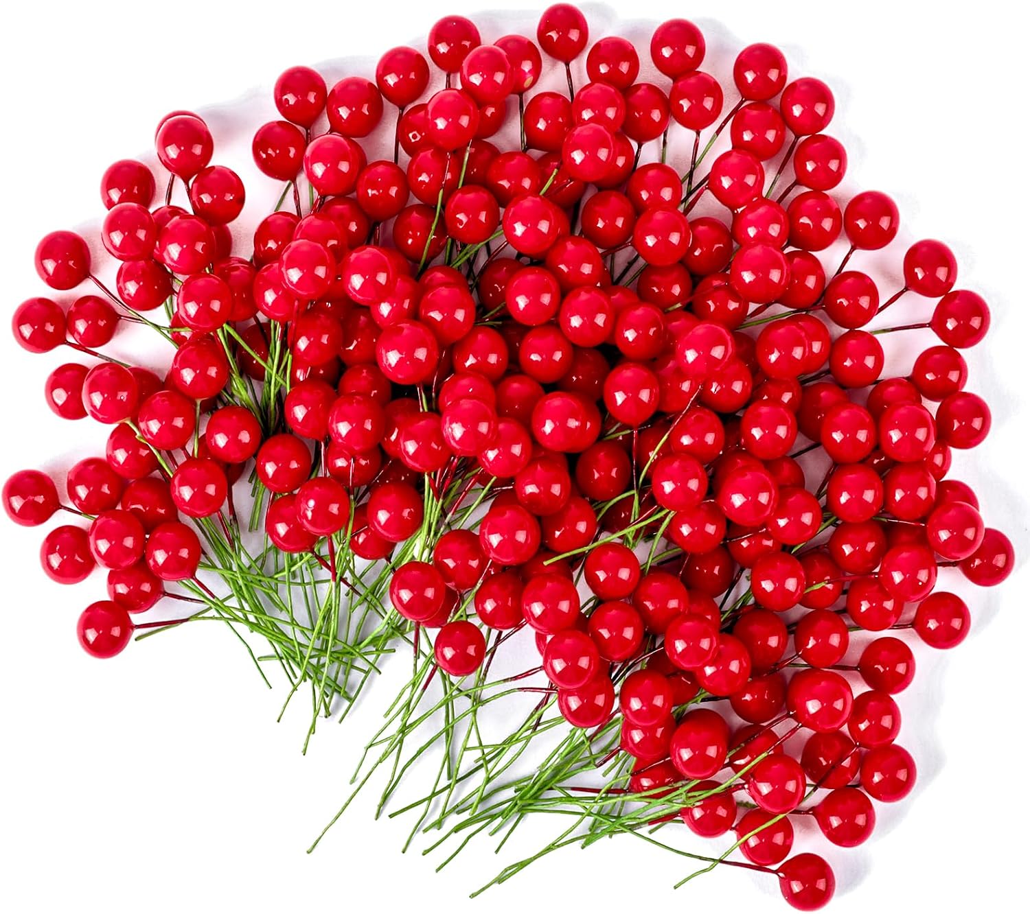 PROUSKY 200 Pieces Christmas Holly Berries, Red Decor for Christmas ...