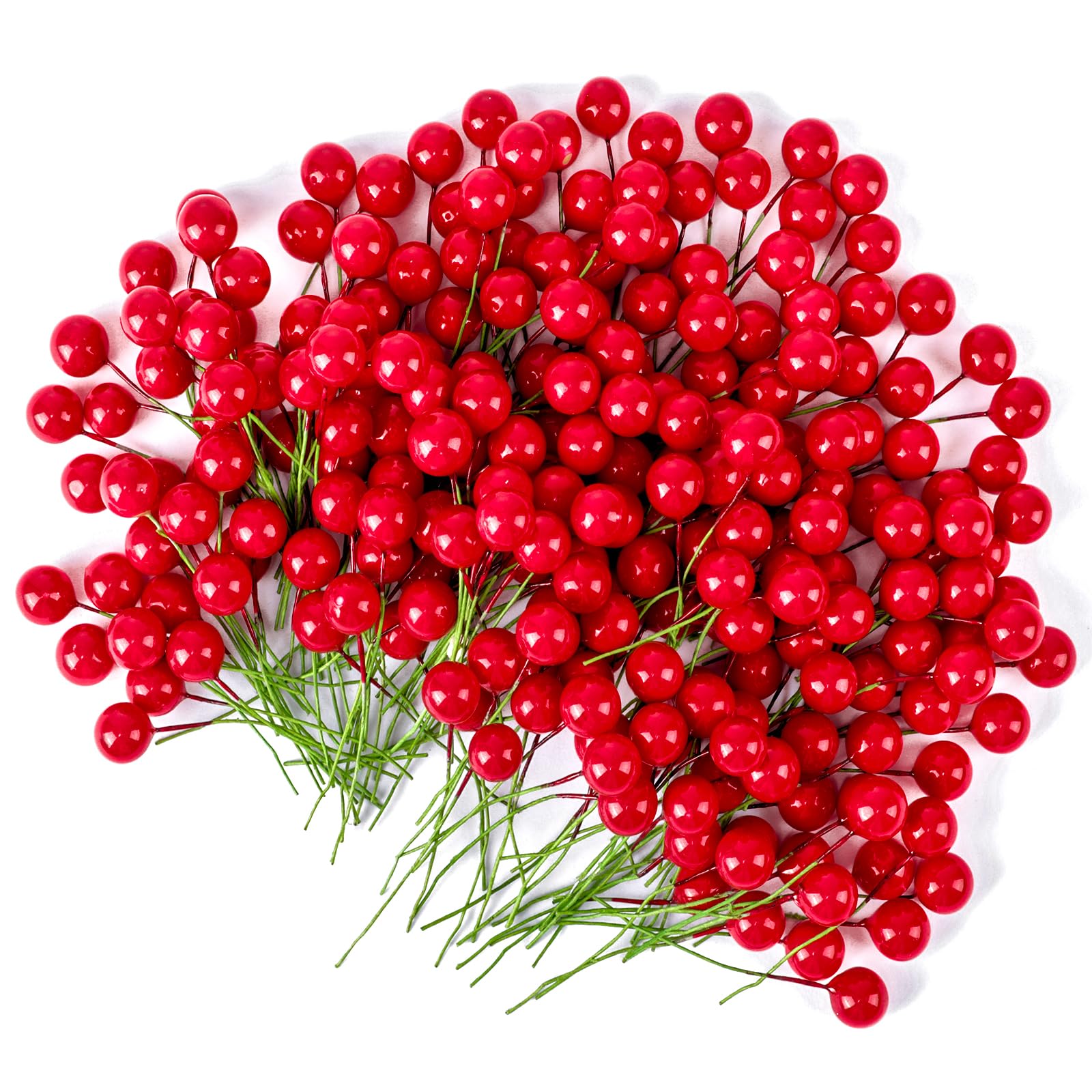 PROUSKY 200 Pieces Christmas Holly Berries, Red Decor Berries for ...