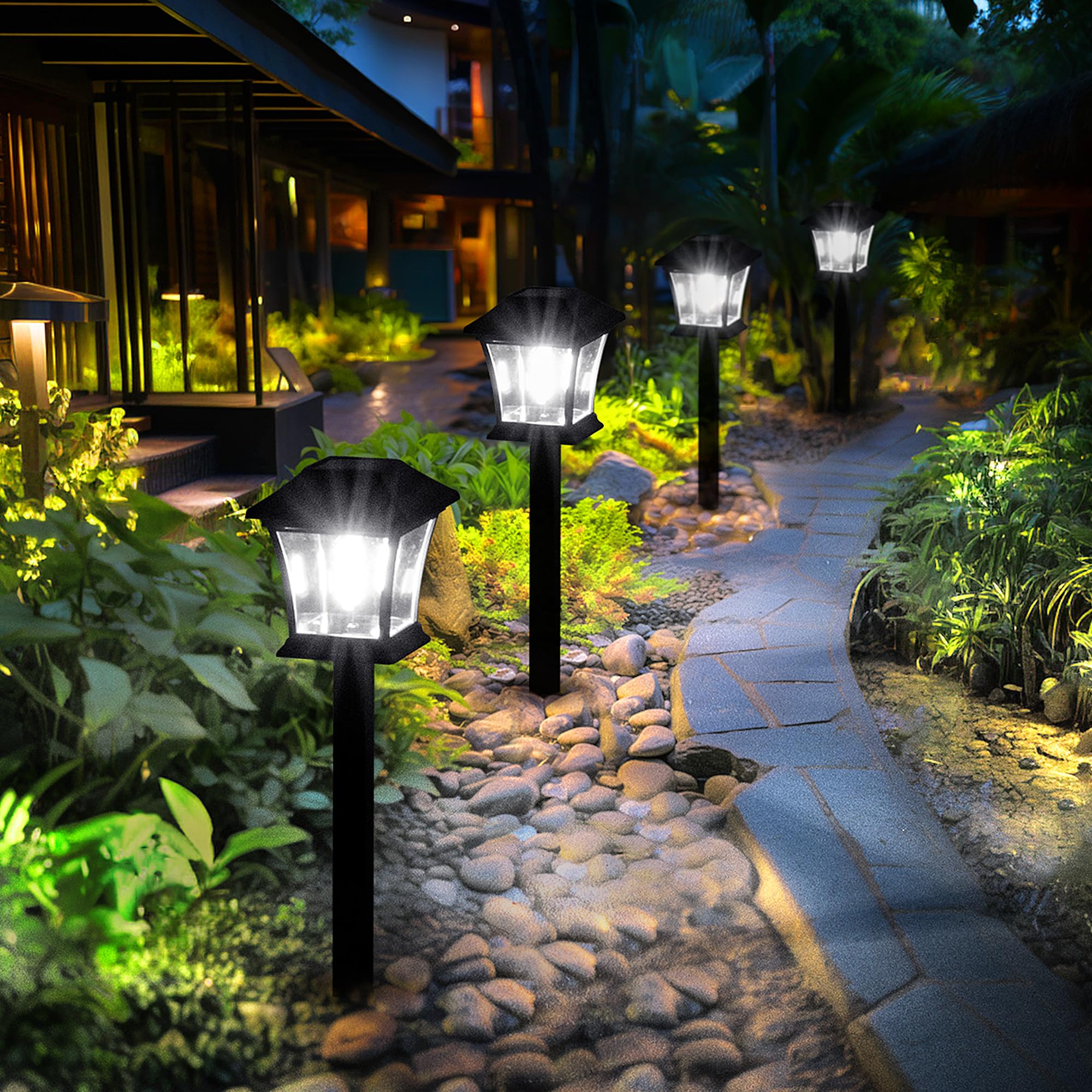 Snapklik.com : GIGALUMI Solar Pathway Lights 4 Pack Solar Lights ...