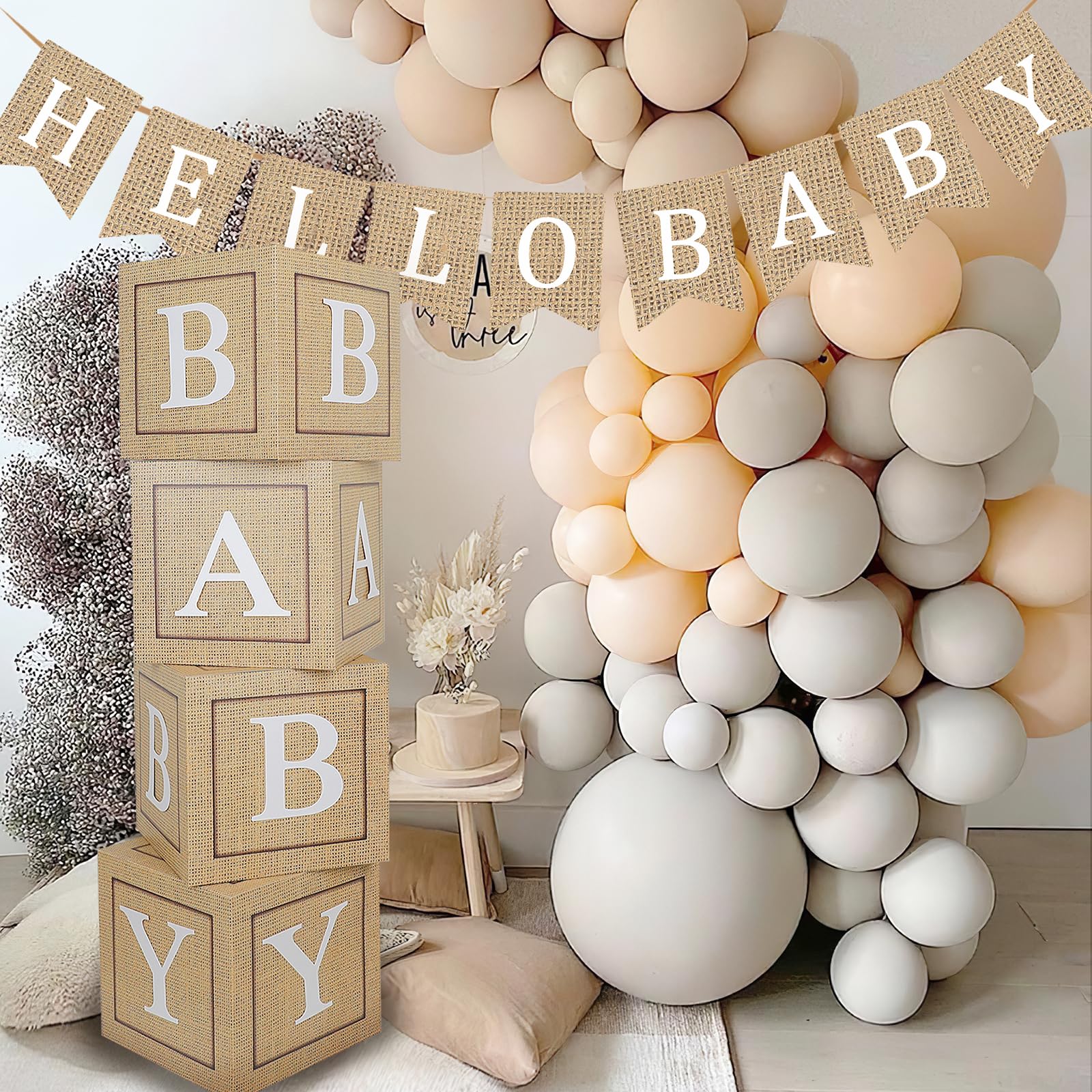 Snapklik.com : Keencopper Burlap Print Baby Boxes