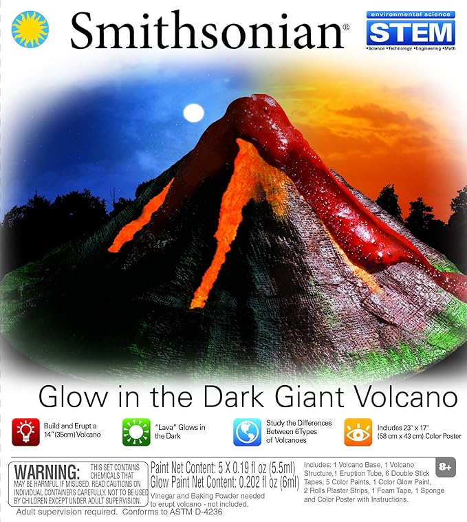 Amazon.com: NSI Smithsonian Giant Volcano Kit Small : Toys & Games