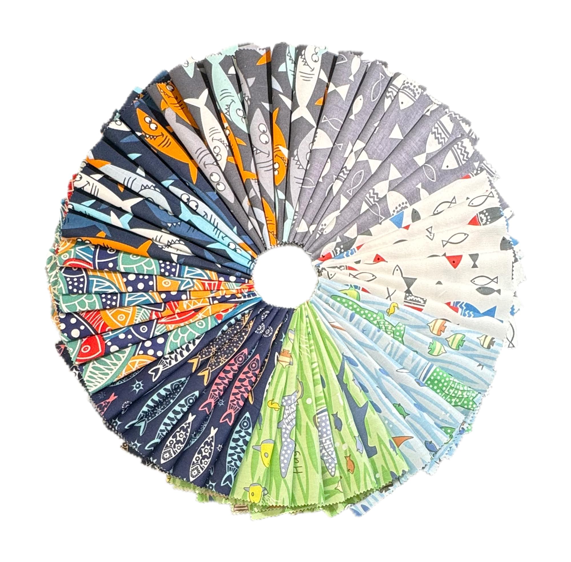 Amazon.com: 5 Inch Ocean Charm Packs Fabric Squares 5‘’x5‘’,Quilting ...