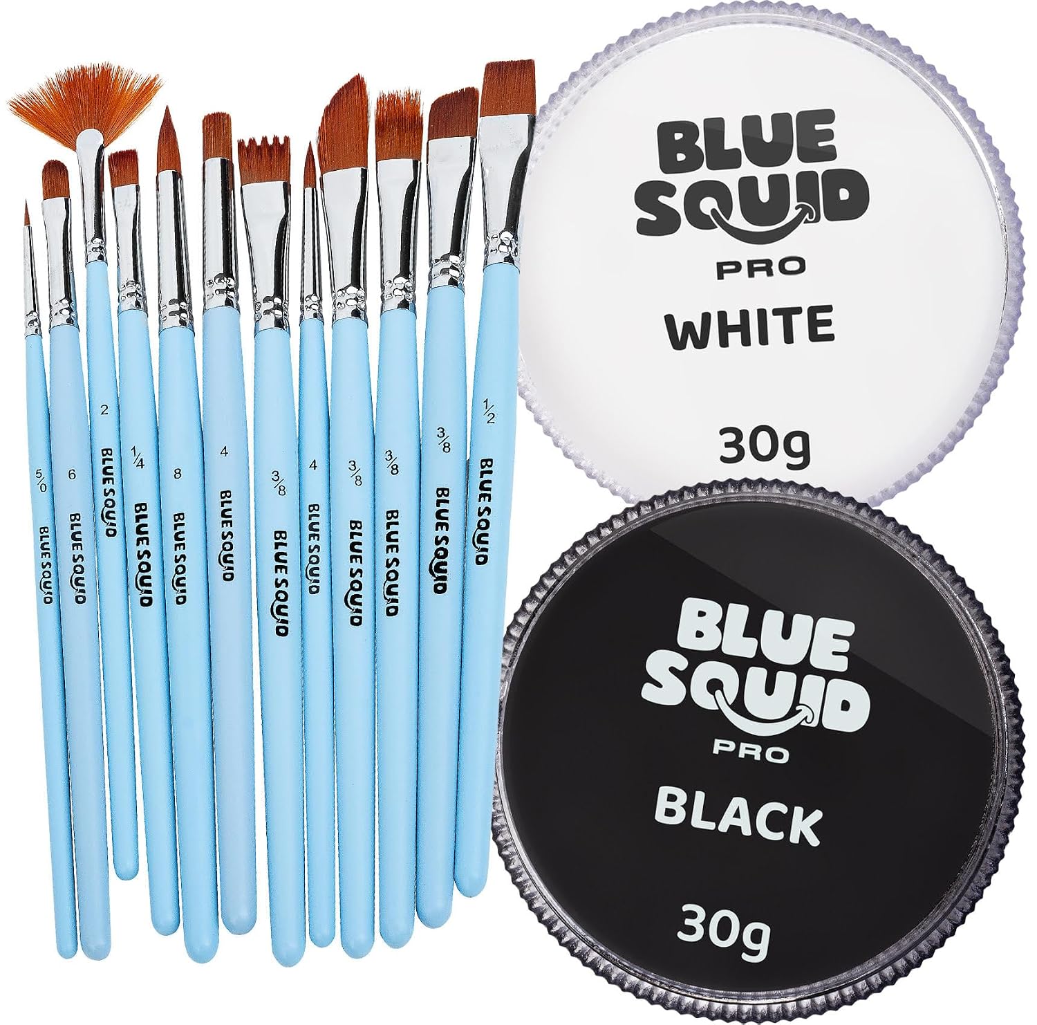 Amazon.com : Blue Squid PRO Face Paint - Classic Black and White (30gm ...