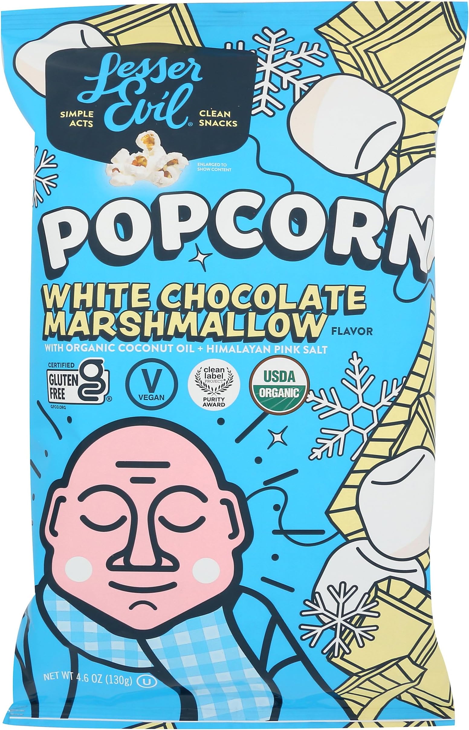 Amazon.com: LESSEREVIL Organic White Chocolate Marshmallow Popcorn, 4.6 OZ