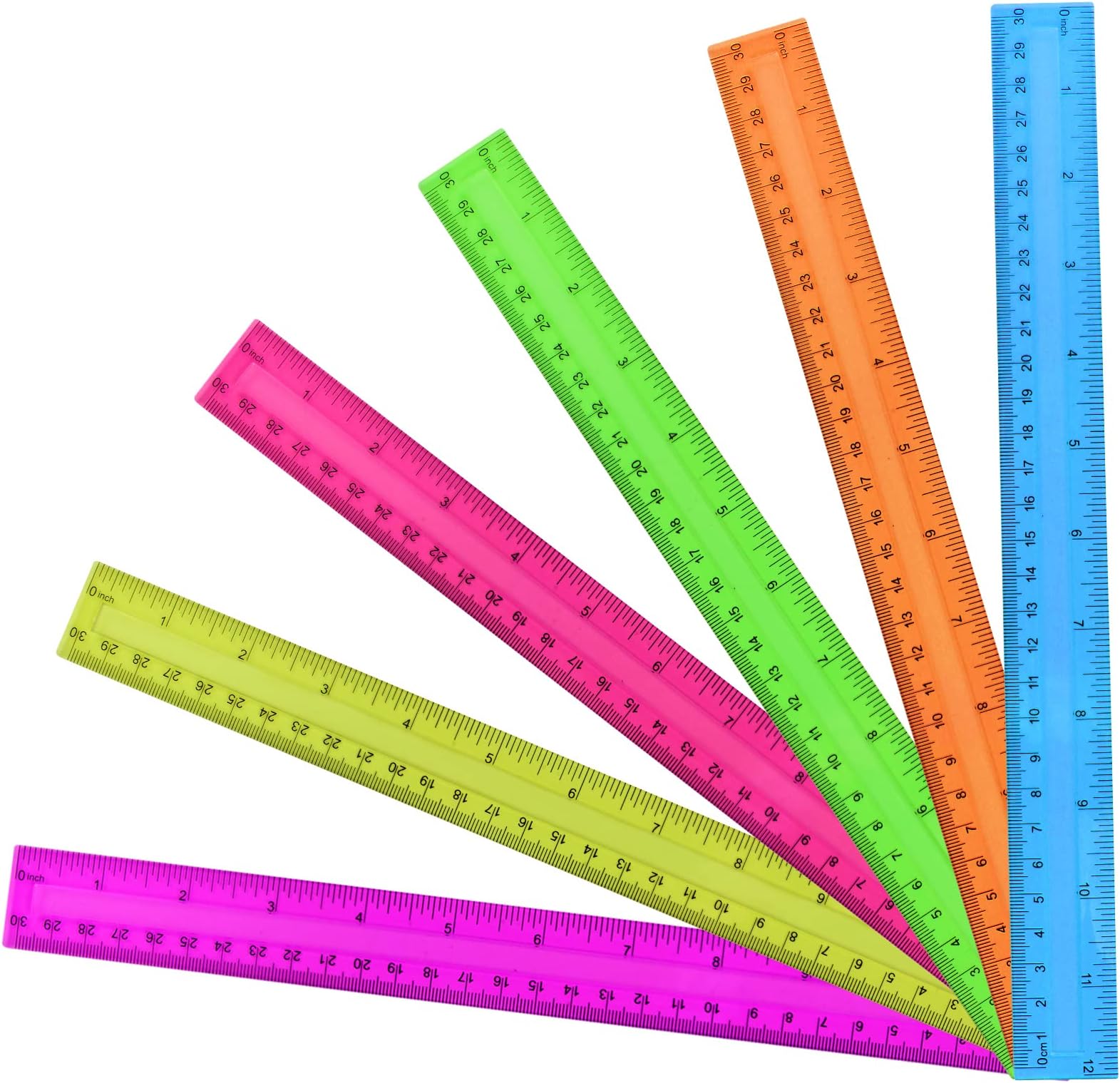 Amazon.com : 12PCS Clear Ruler, 12 Inch Plastic Rulers for School, Home ...