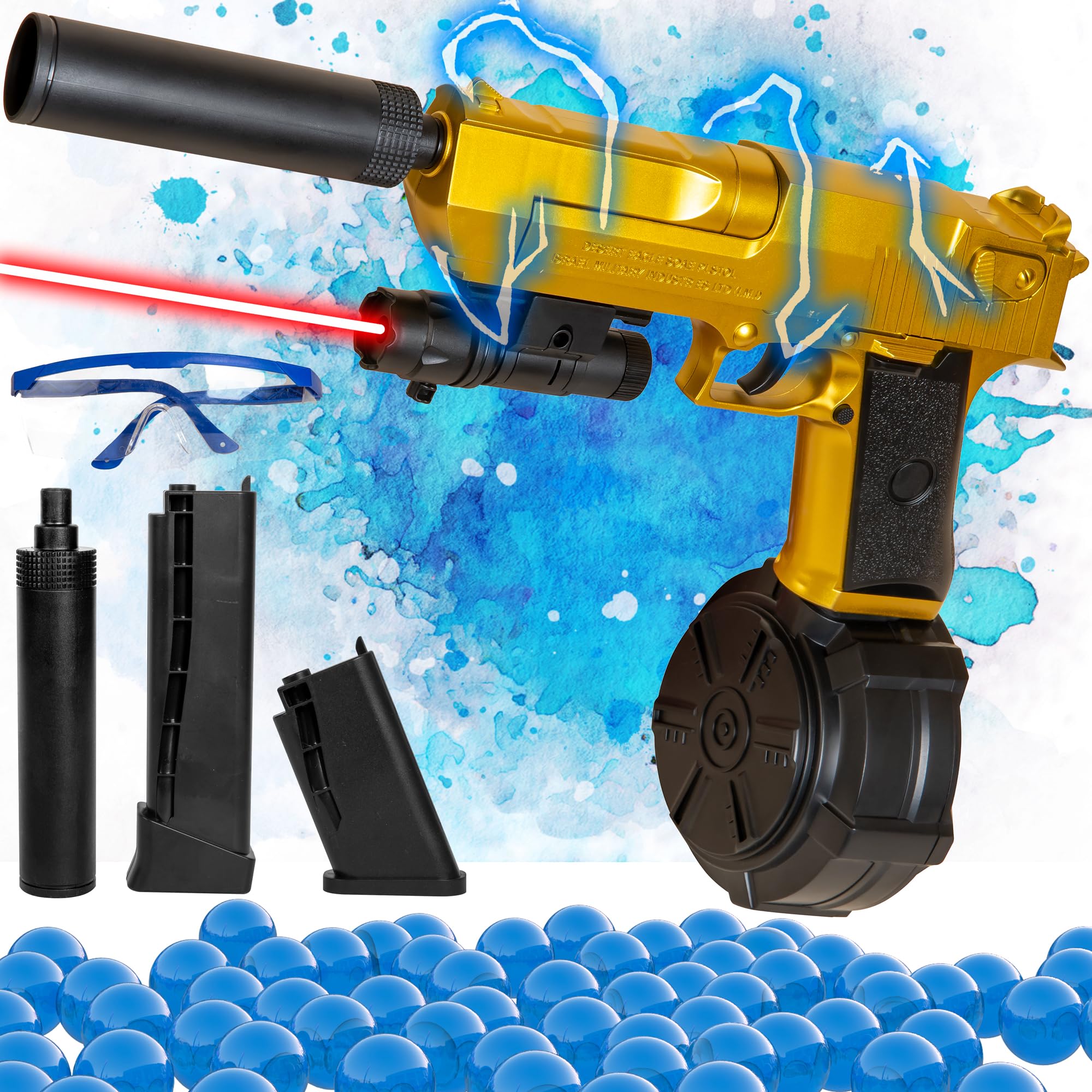 Buy PREMIUM GOLD Electric Gel Blaster, 20000 Balls, 5x Attachments ...